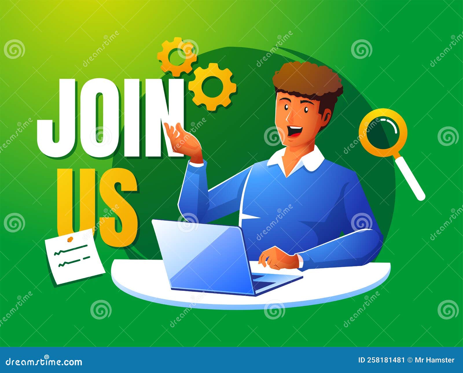 Men Invites To Join Us, Advertising Marketing Concept Stock Vector ...