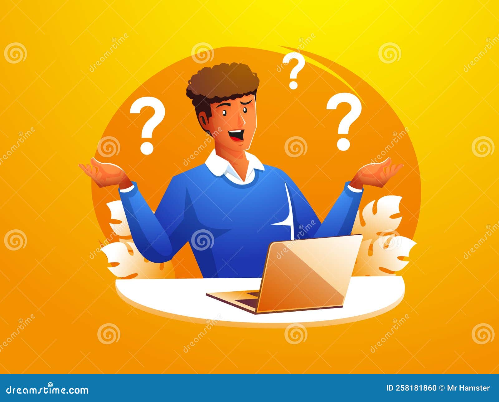 Young Man Feeling Confused, Doubting, Weighting or Choosing Different ...