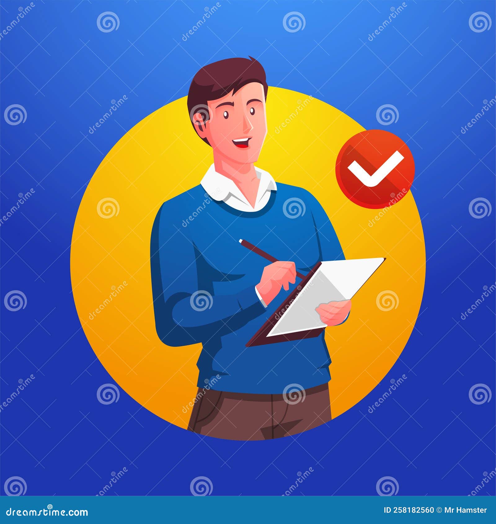 A Man Takes Notes and Plans To Provide Consulting Services Stock Vector ...
