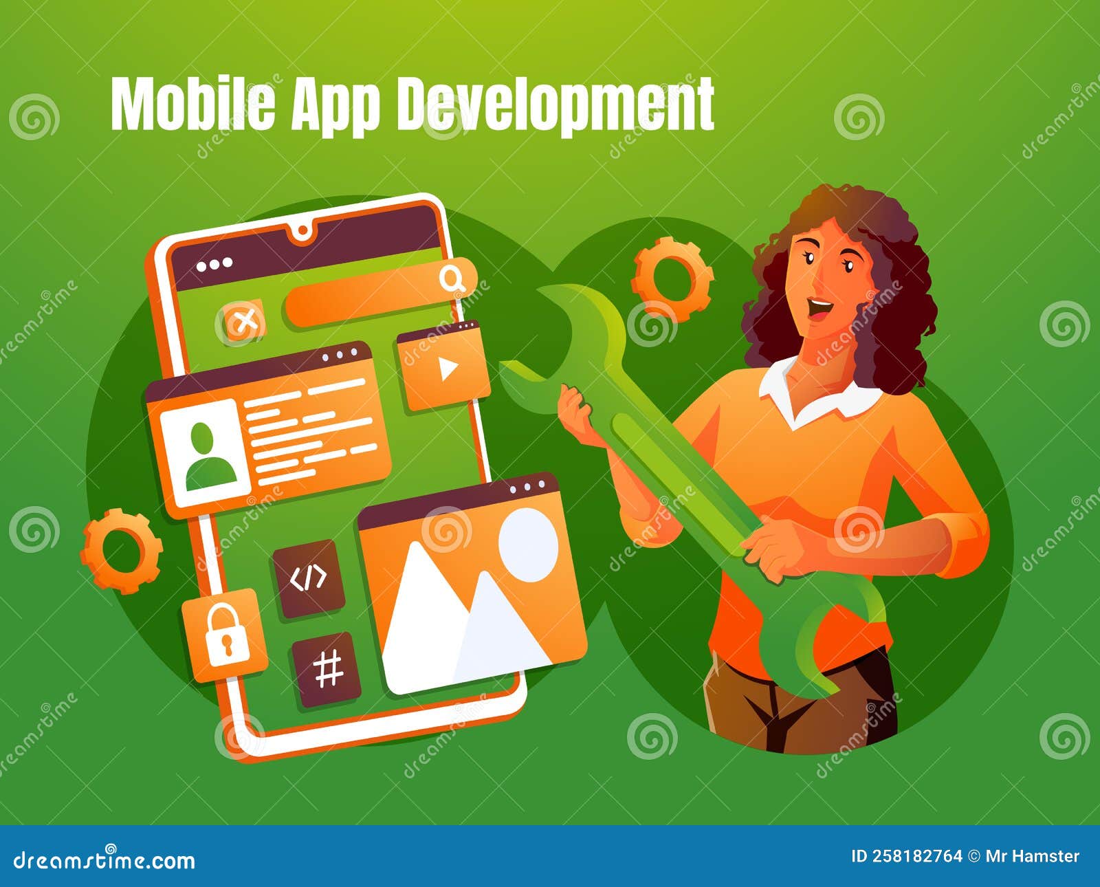 A Mobile Application Software Developer Concept Stock Vector ...