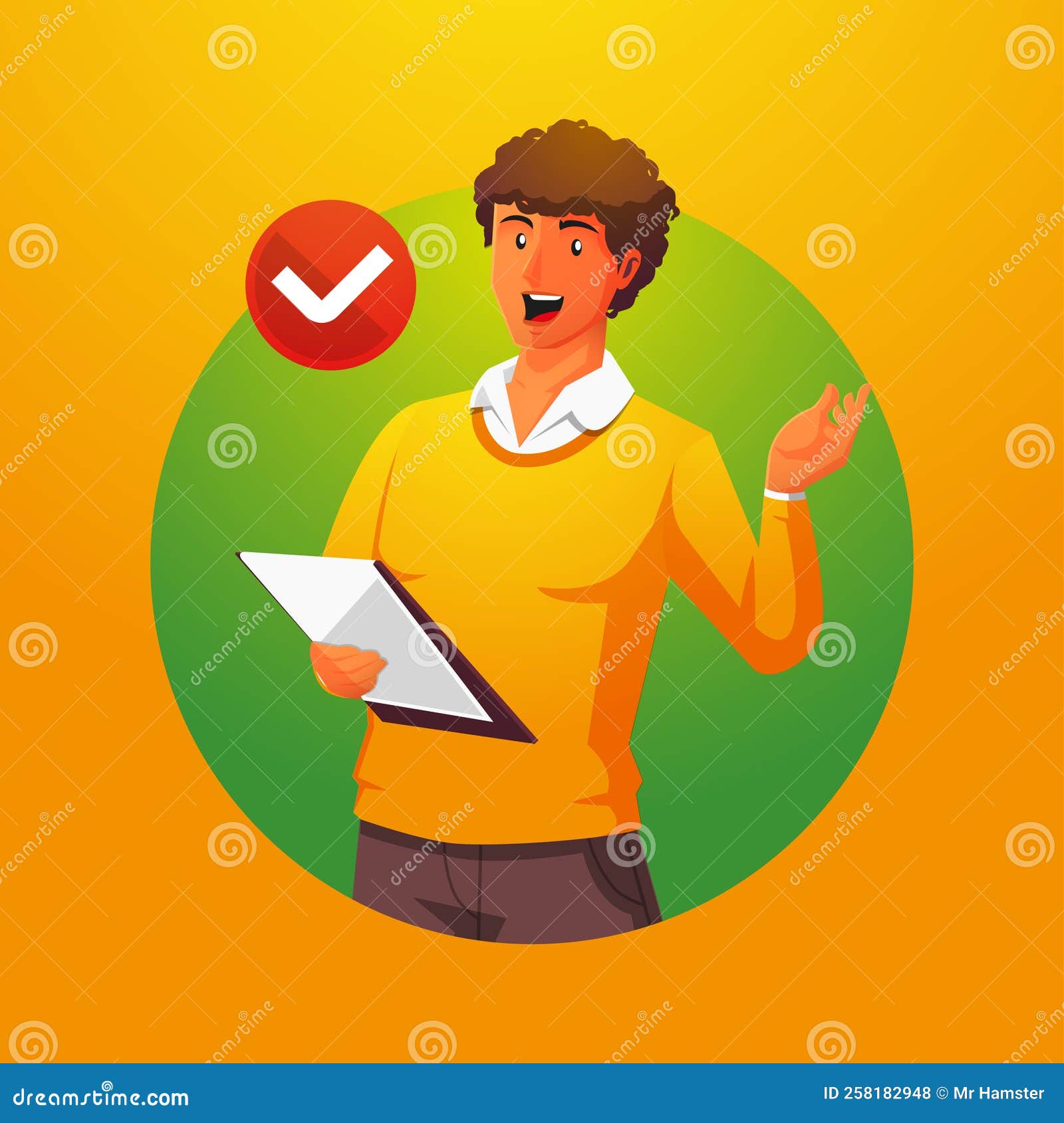 A Man Brings a Note and Provides a Solution Stock Vector - Illustration ...