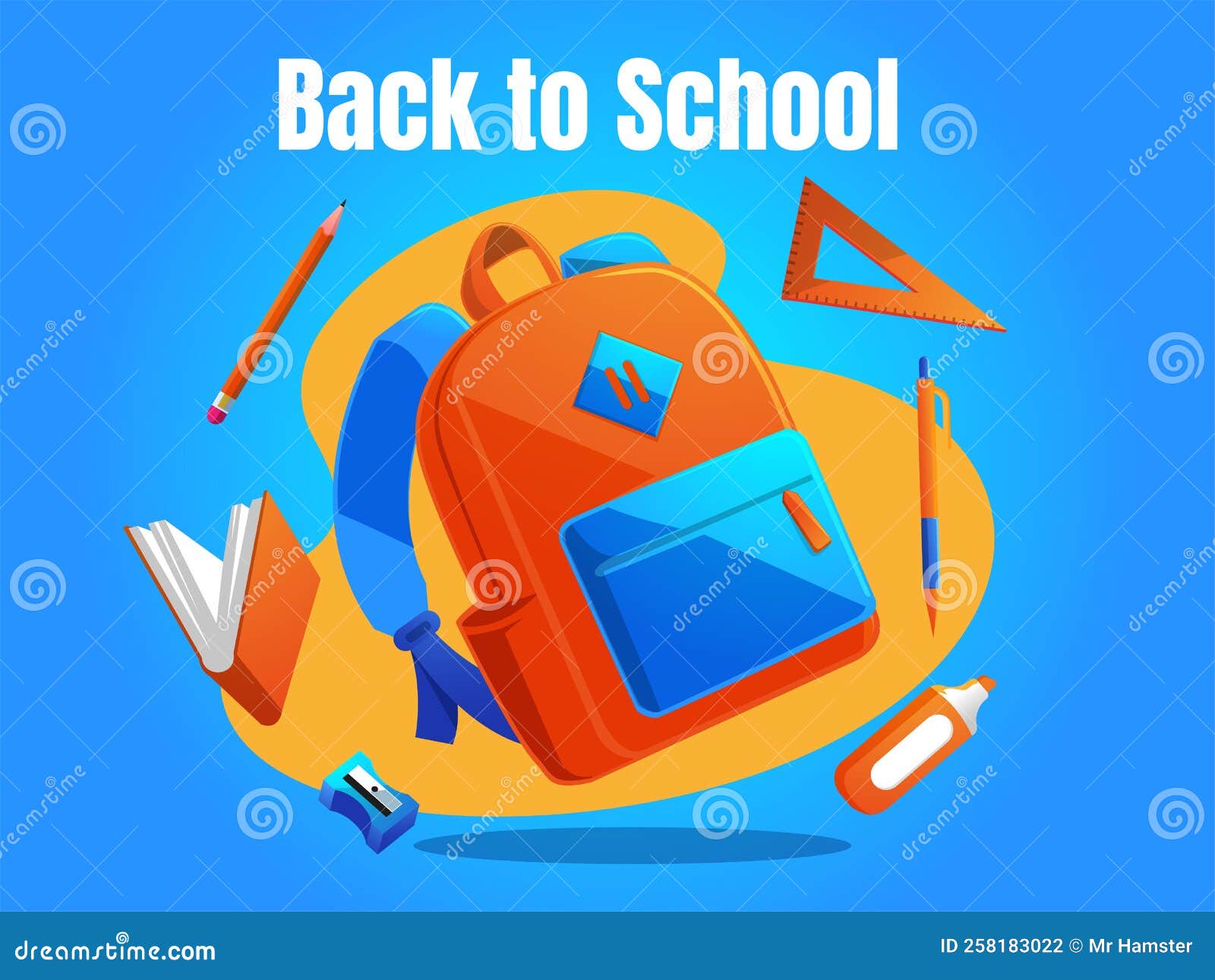 School Backpack and Stationery, Back To School Poster Stock Vector ...