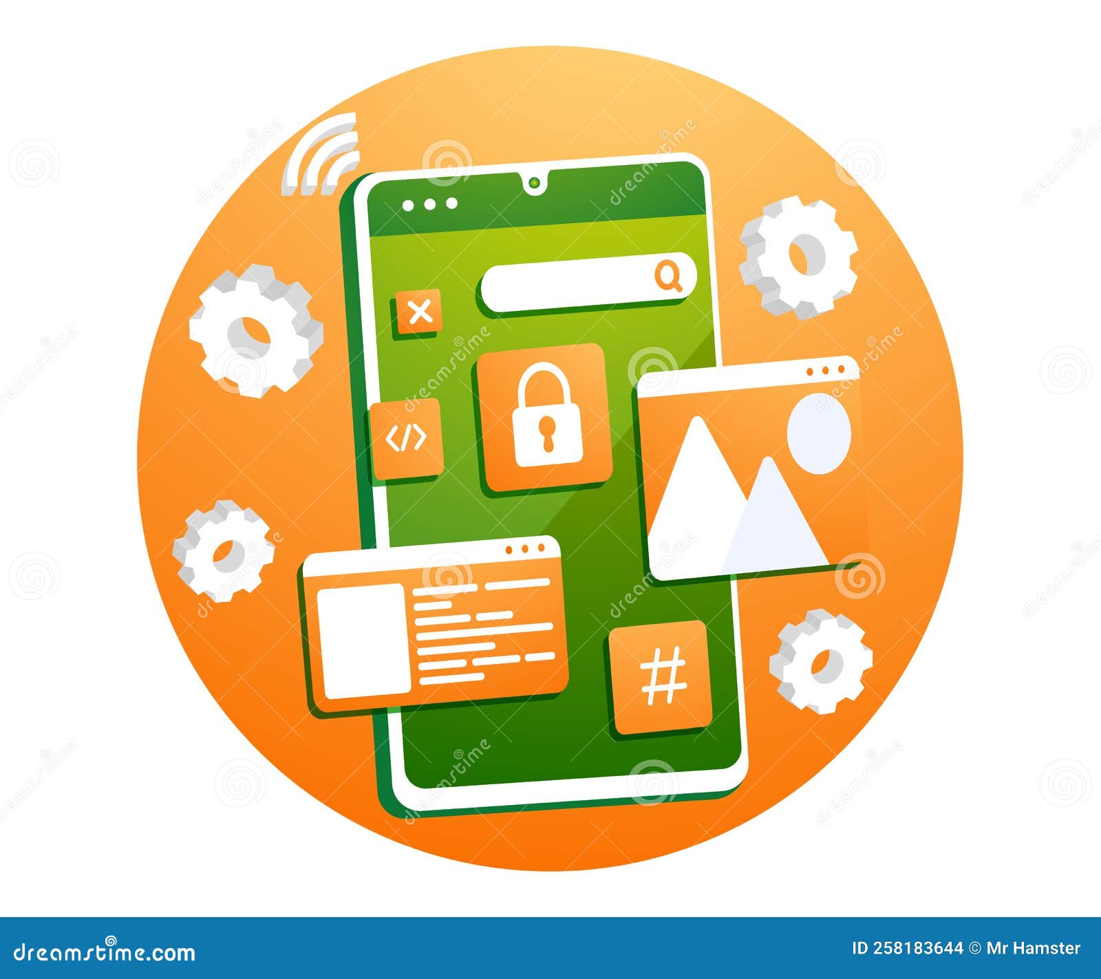 Designing an Application System on a Smartphone Stock Vector ...