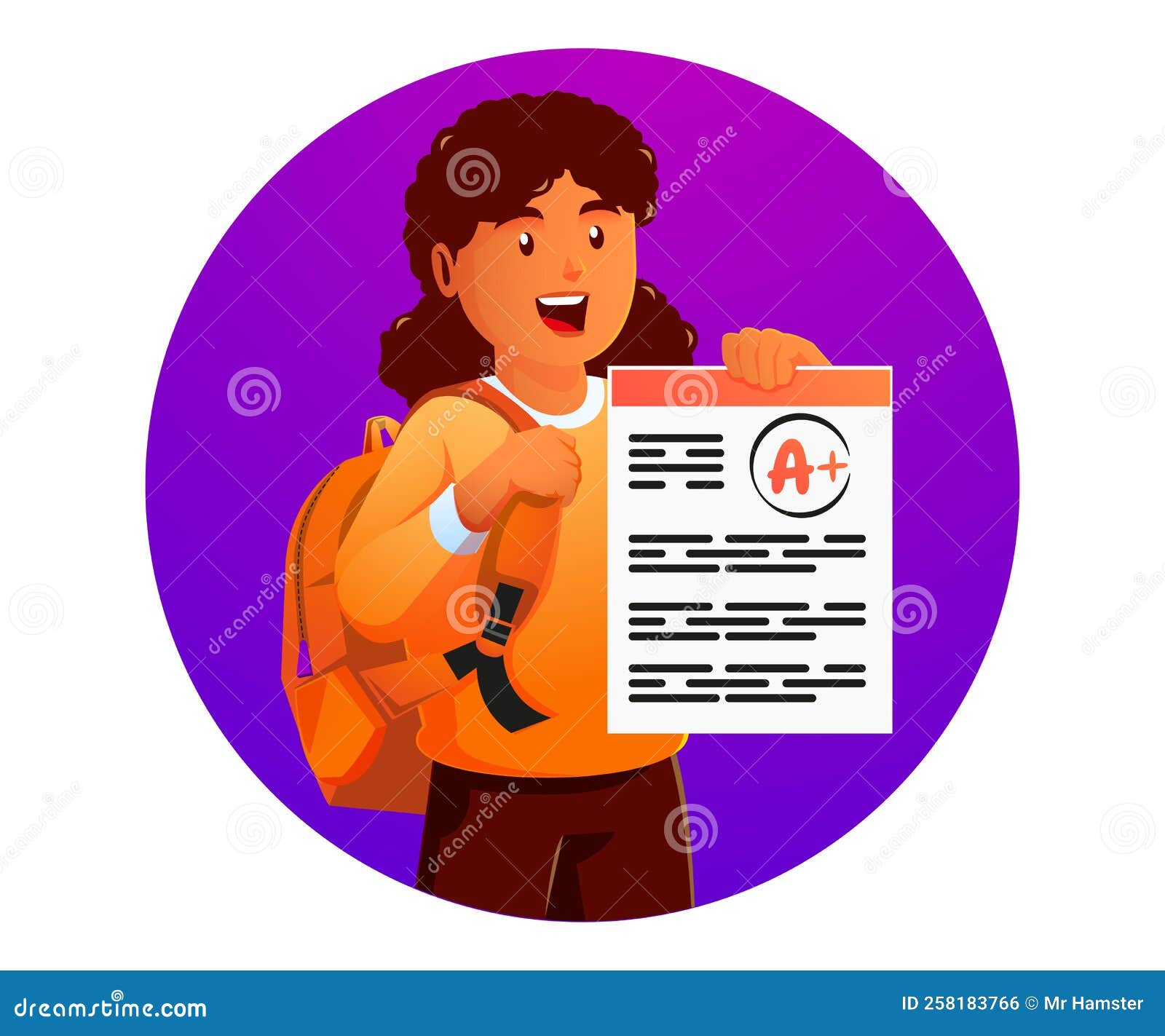 Little Children Feel Happy because they Get Good Marks in Exams Stock ...