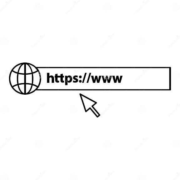 Thin line address bar stock vector. Illustration of icon - 258194288