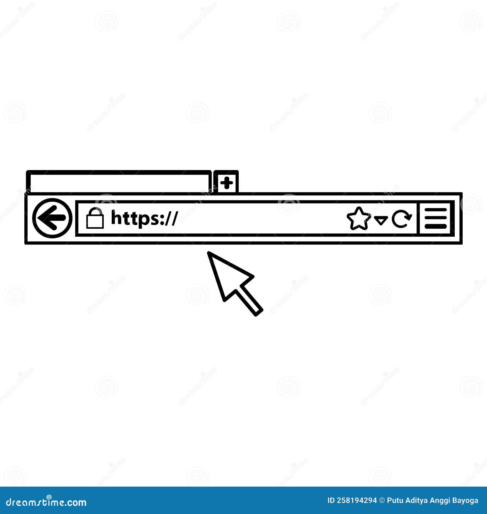 Thin line address bar stock vector. Illustration of flat - 258194294