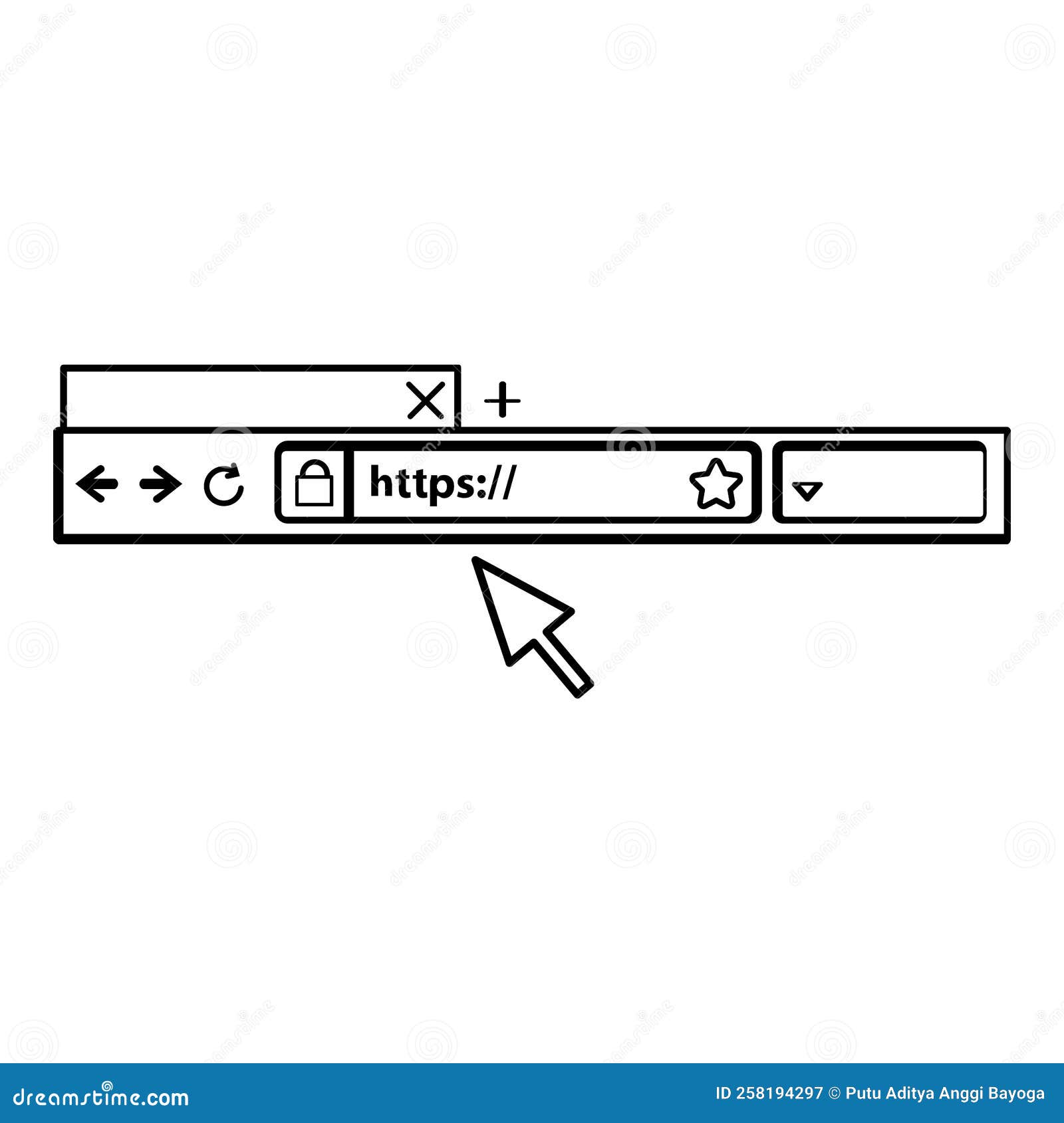 Thin line address bar stock vector. Illustration of icon - 258194297