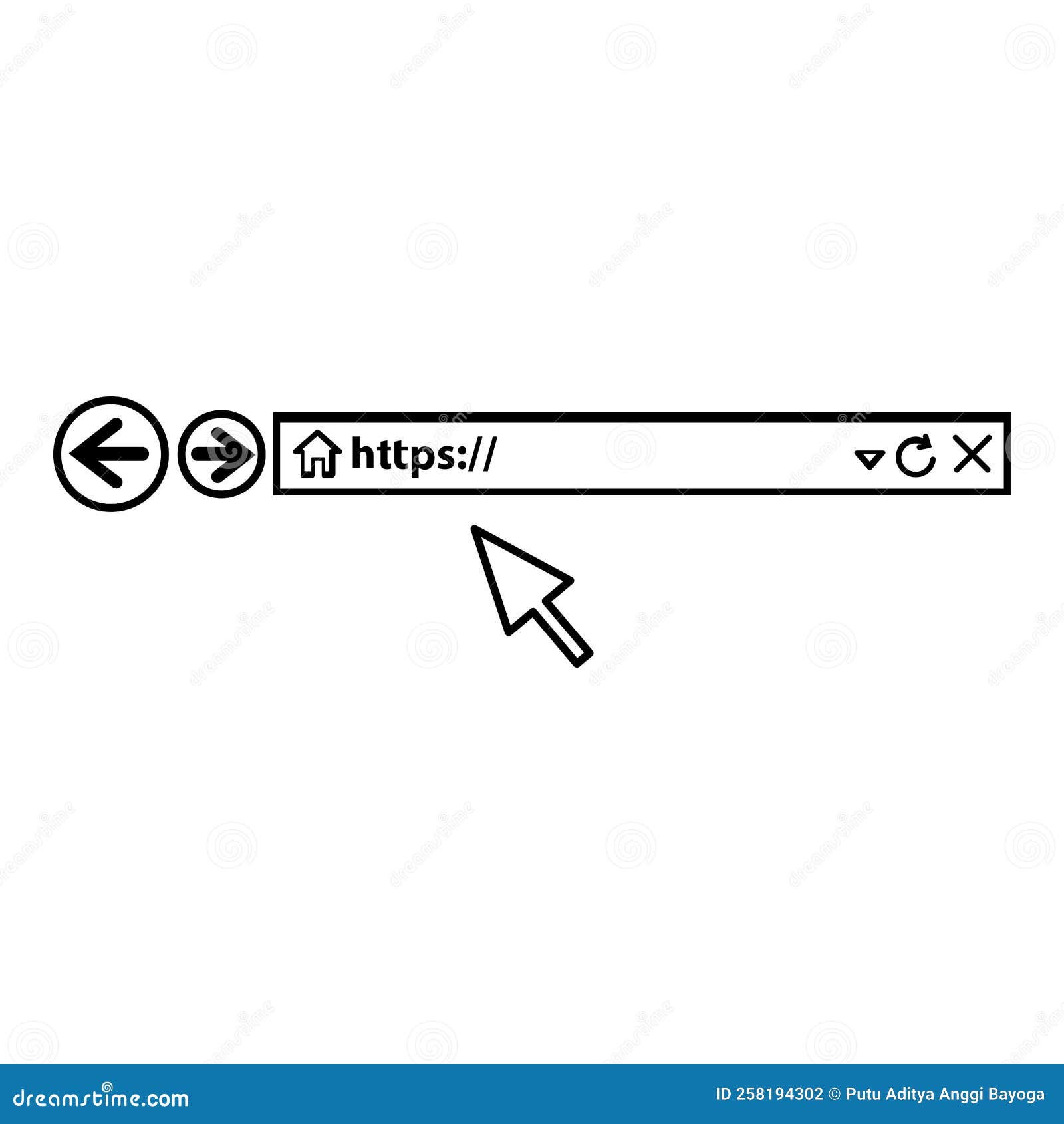 Thin line address bar stock vector. Illustration of logo - 258194302