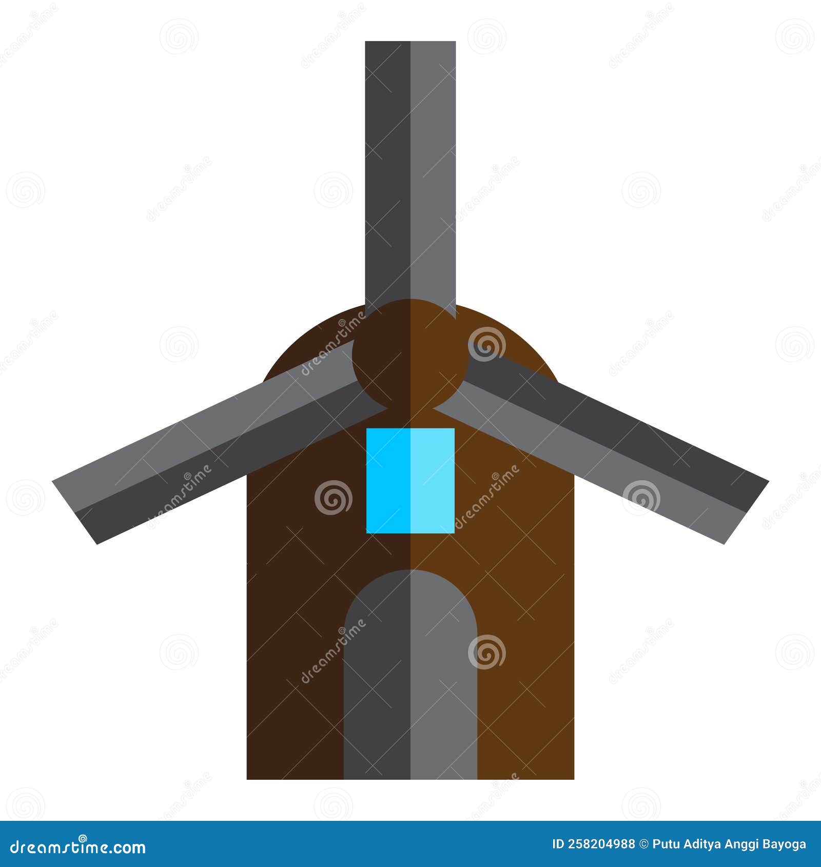 Cartoon windmill stock vector. Illustration of vector - 258204988