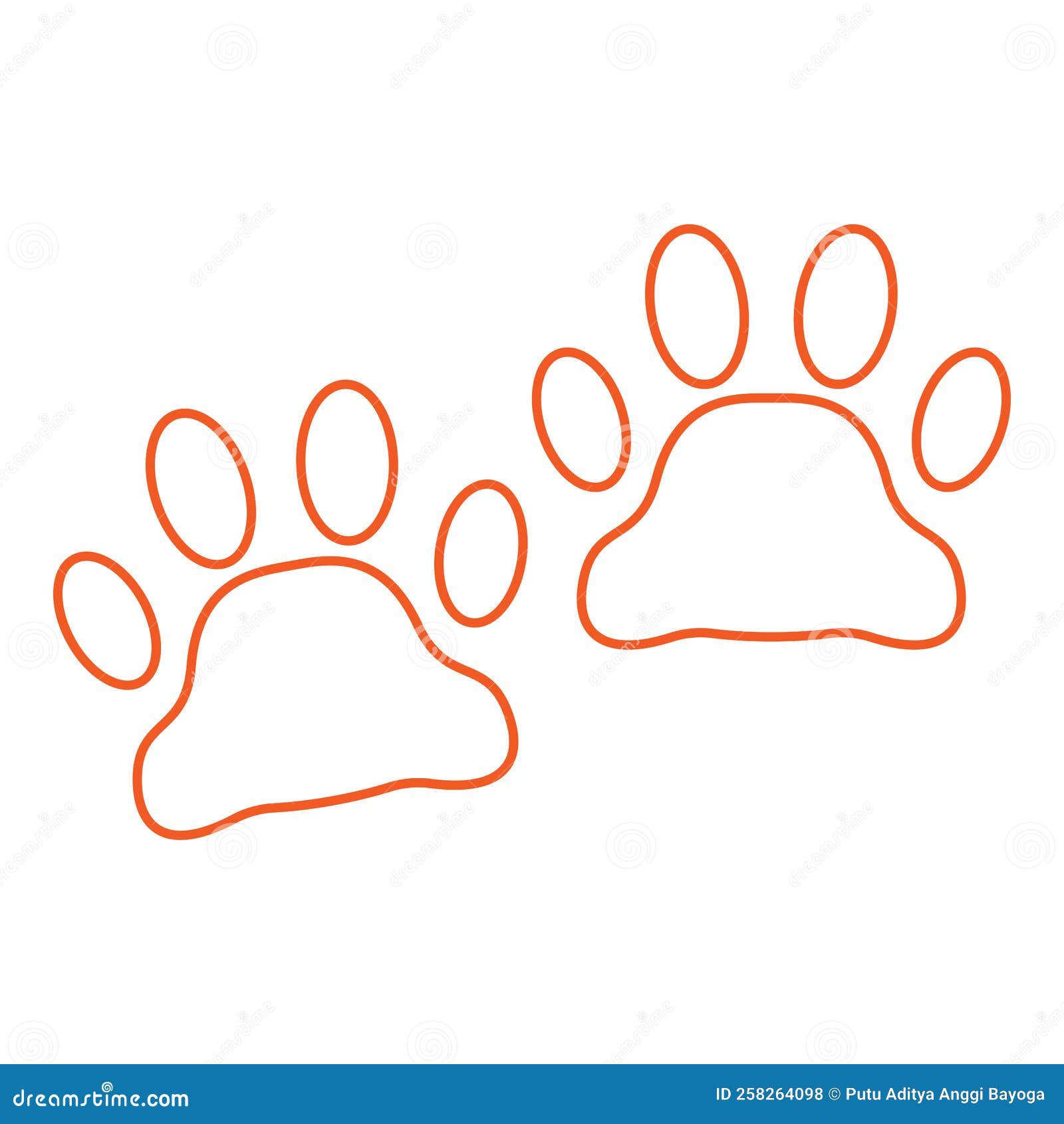 Cartoon cat paws stock vector. Illustration of design - 258264098