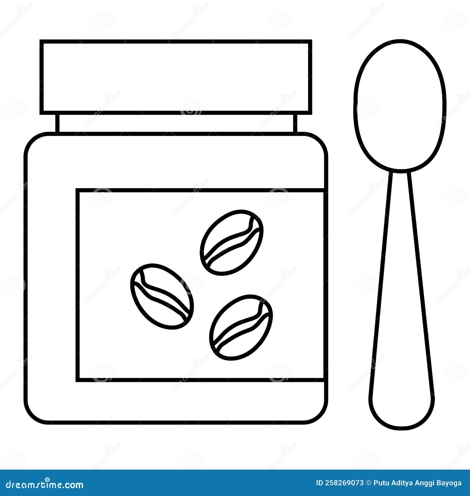 Cartoon coffee powder pack stock vector. Illustration of simple - 258269073