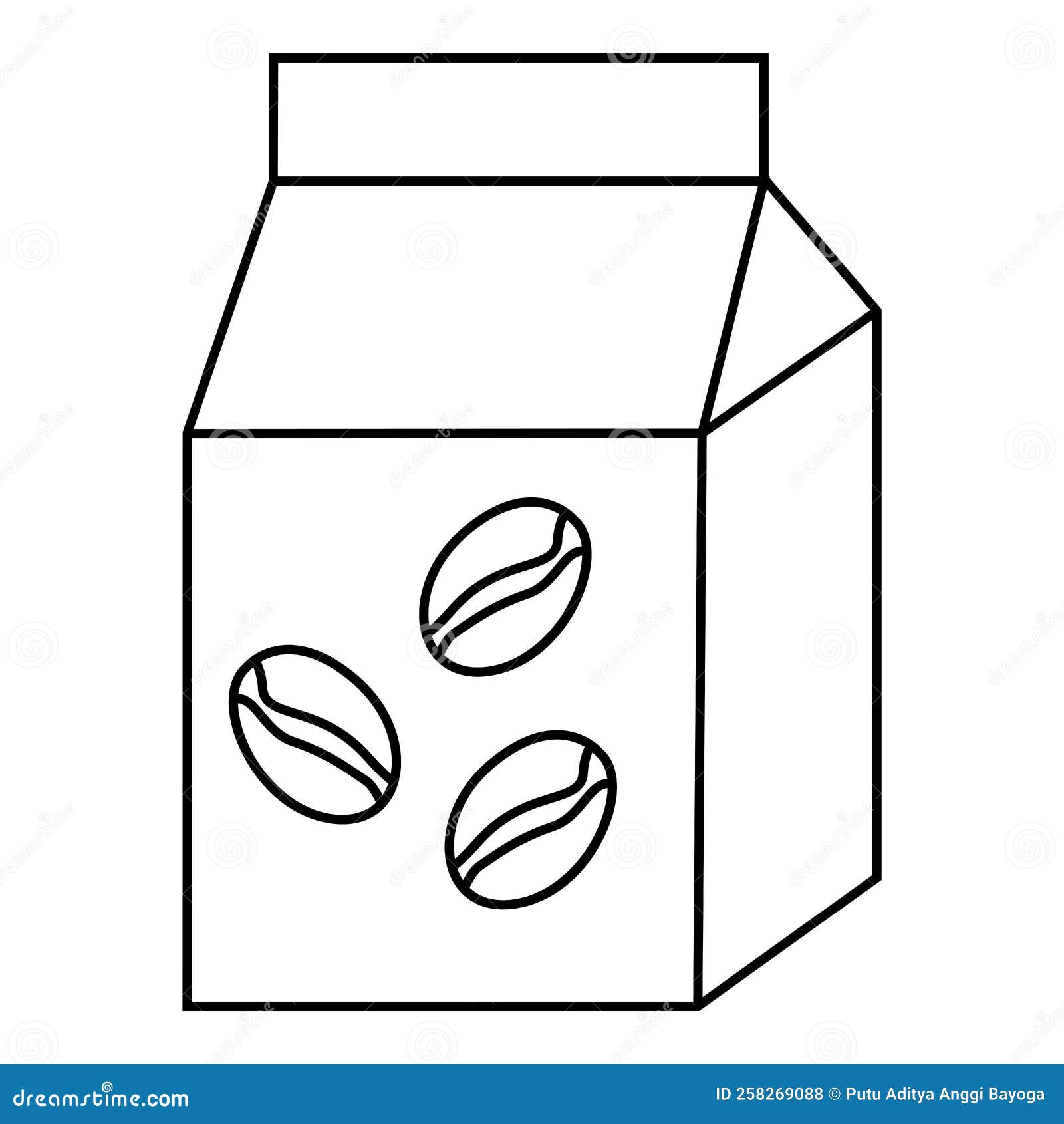 Cartoon coffee box stock vector. Illustration of logo - 258269088