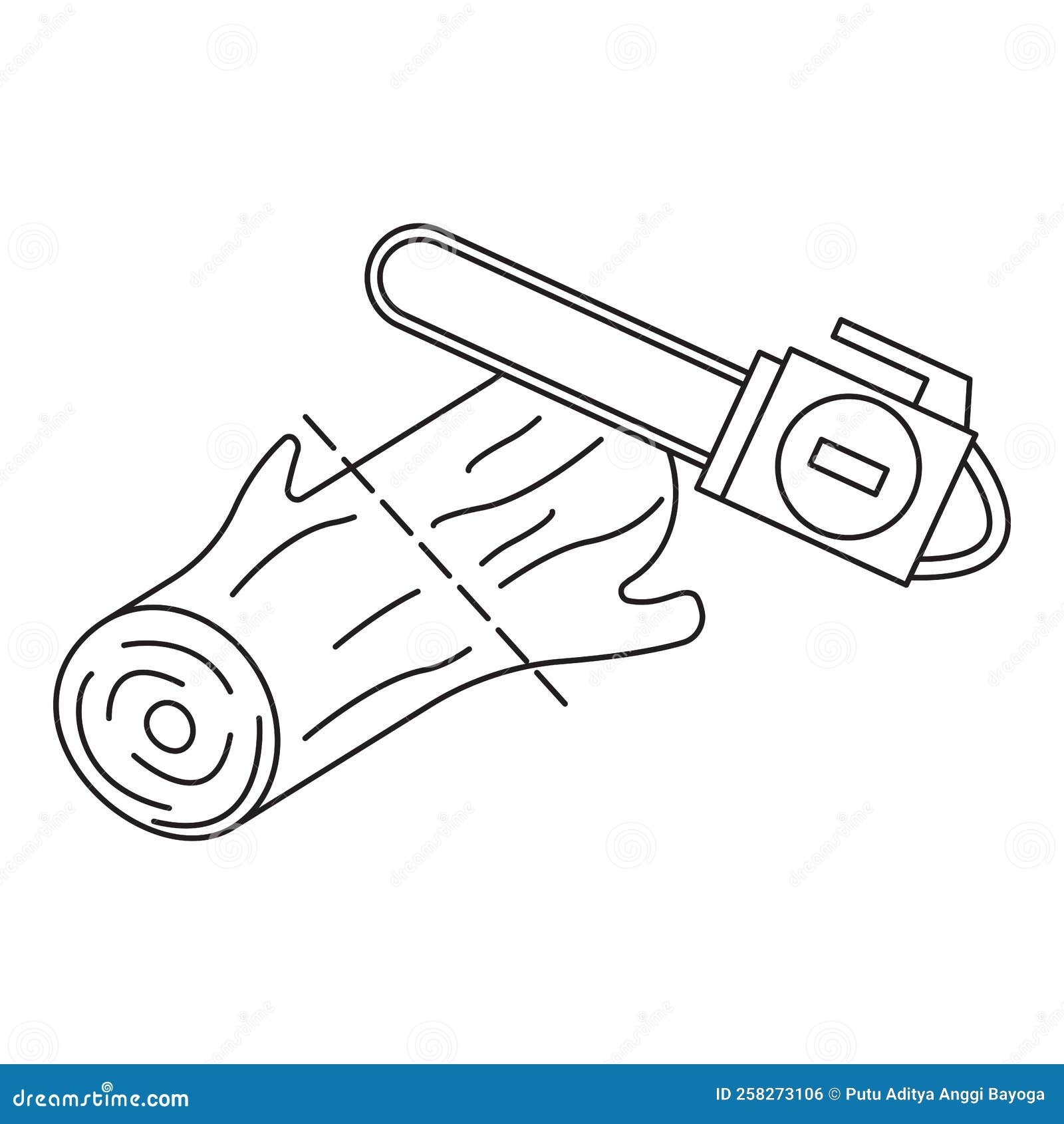 Cartoon cutting timber stock vector. Illustration of icon - 258273106