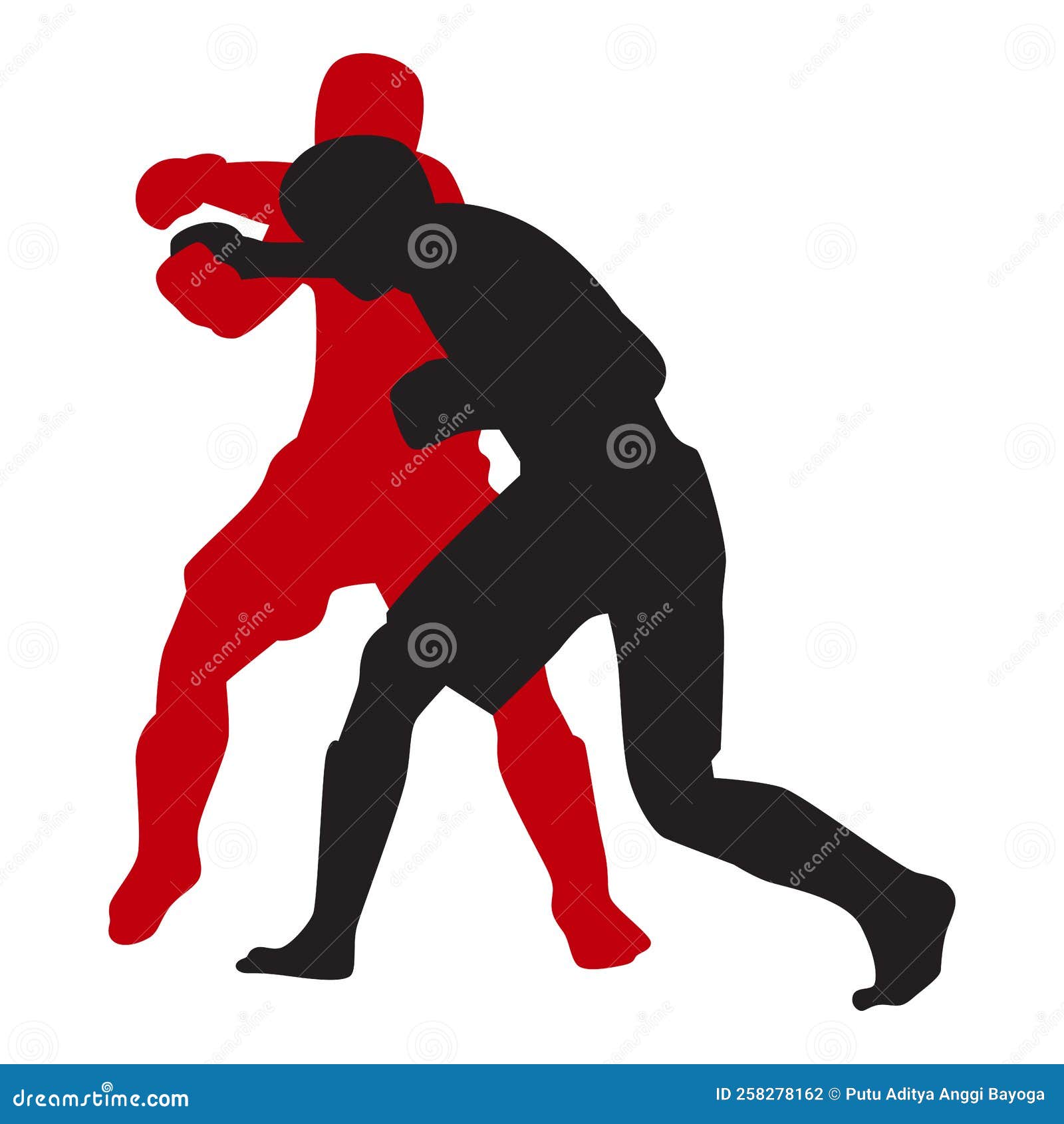 Fighting silhouette stock vector. Illustration of fight - 258278162