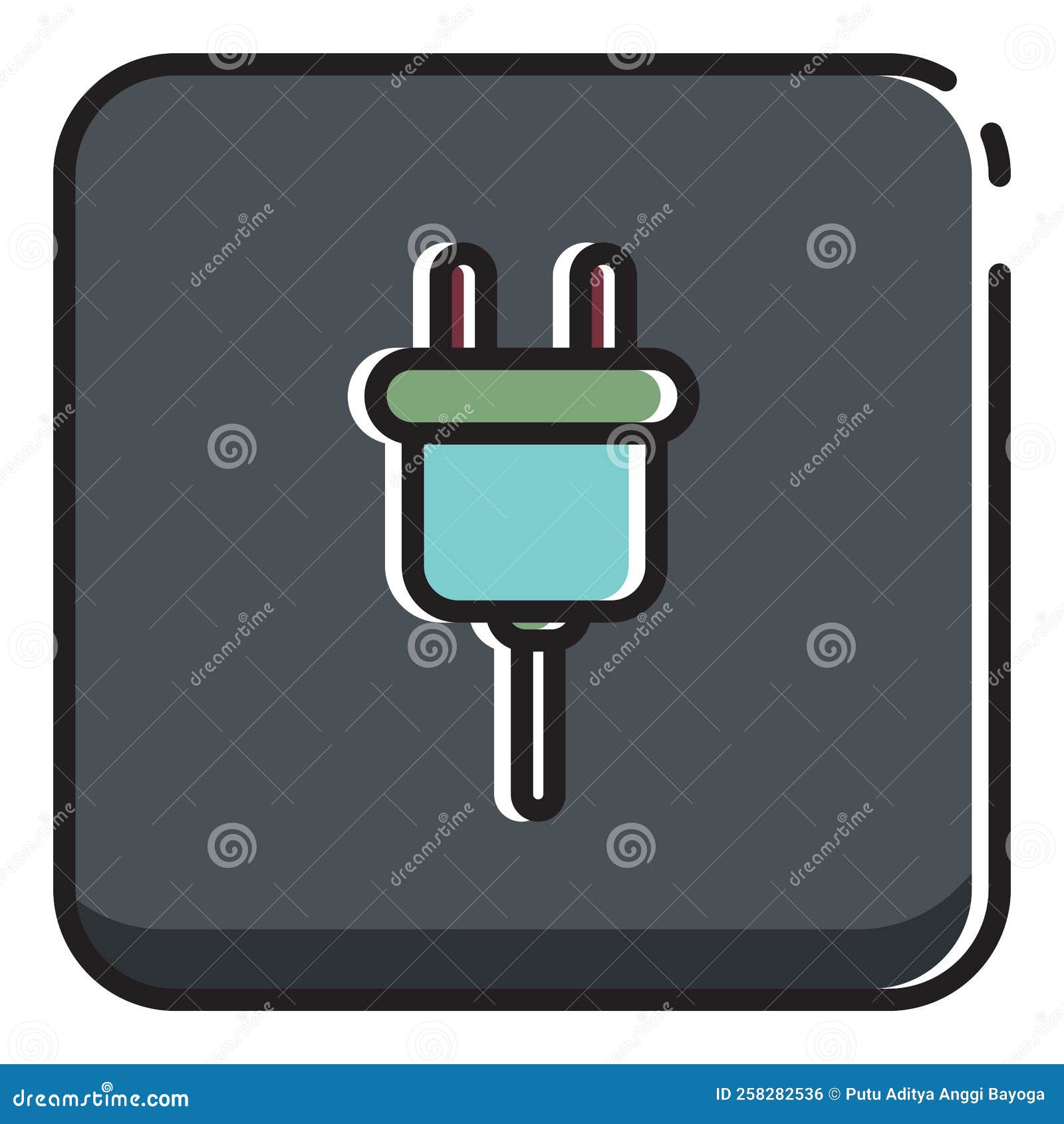 Cartoon electric plug stock vector. Illustration of icon - 258282536