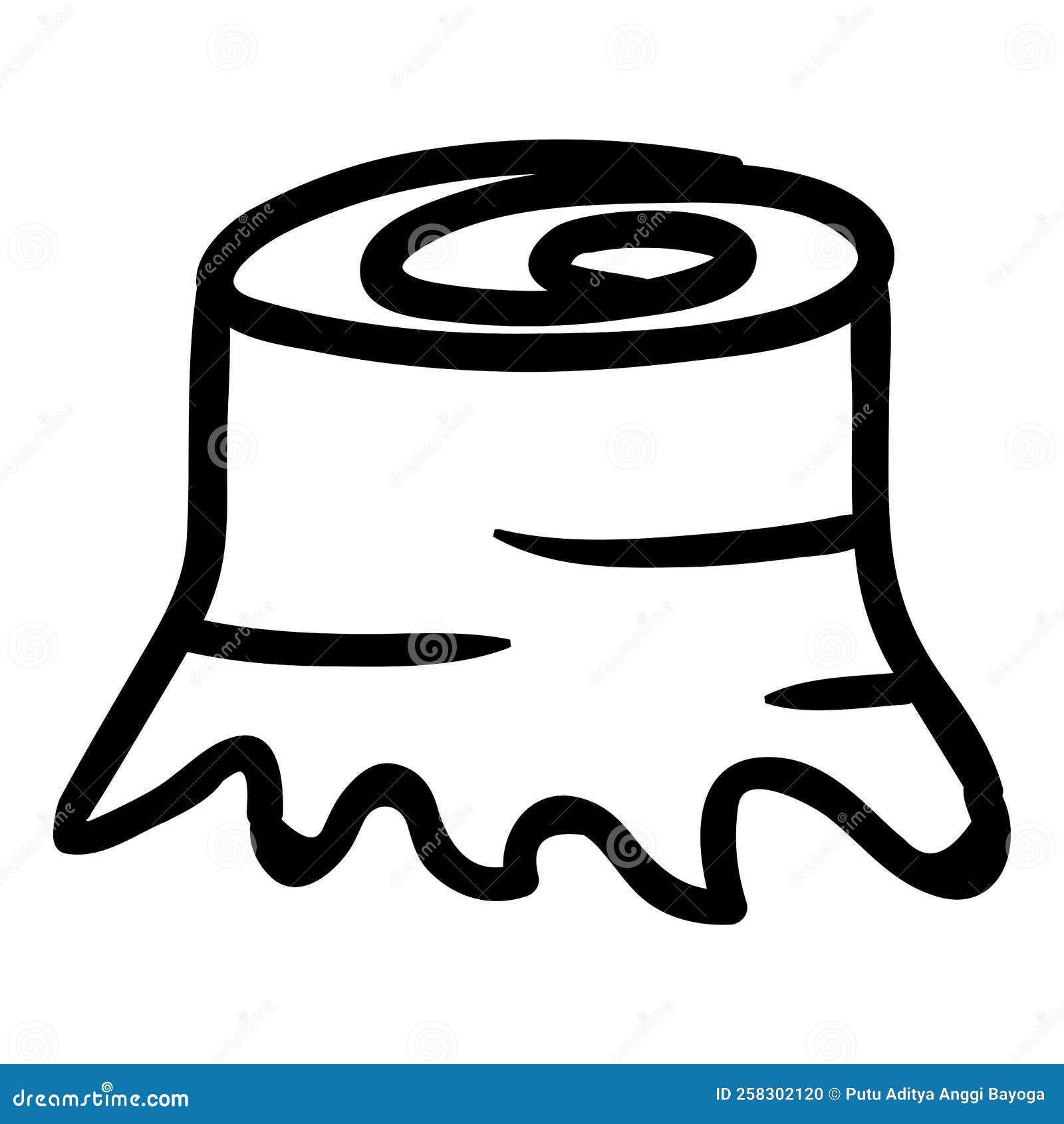 Doodle tree stump stock vector. Illustration of doodle - 258302120
