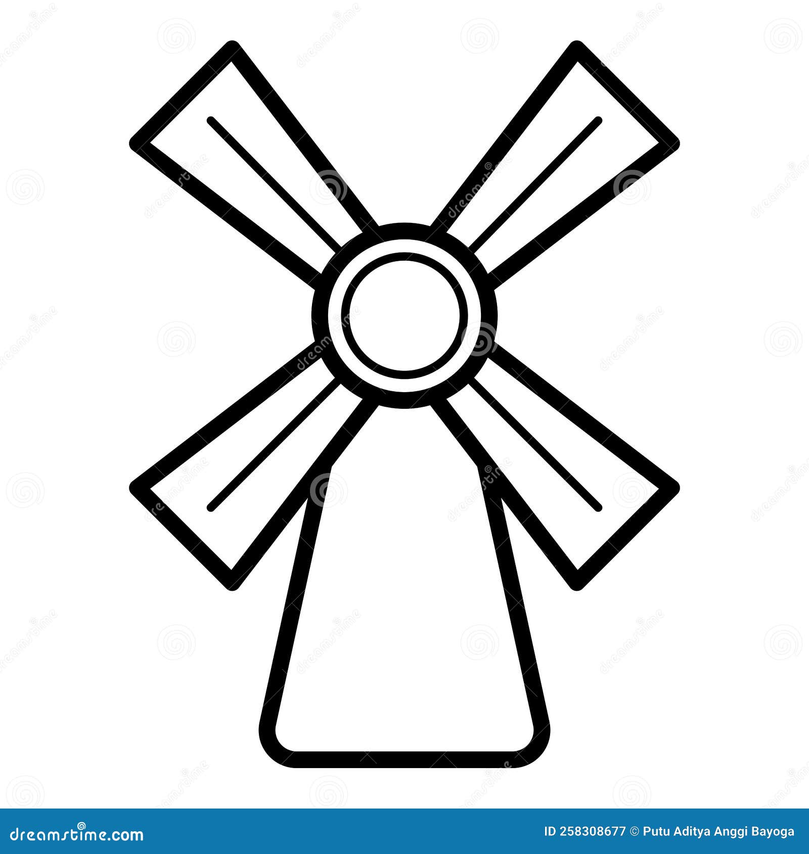 Cartoon windmill stock vector. Illustration of windmill - 258308677
