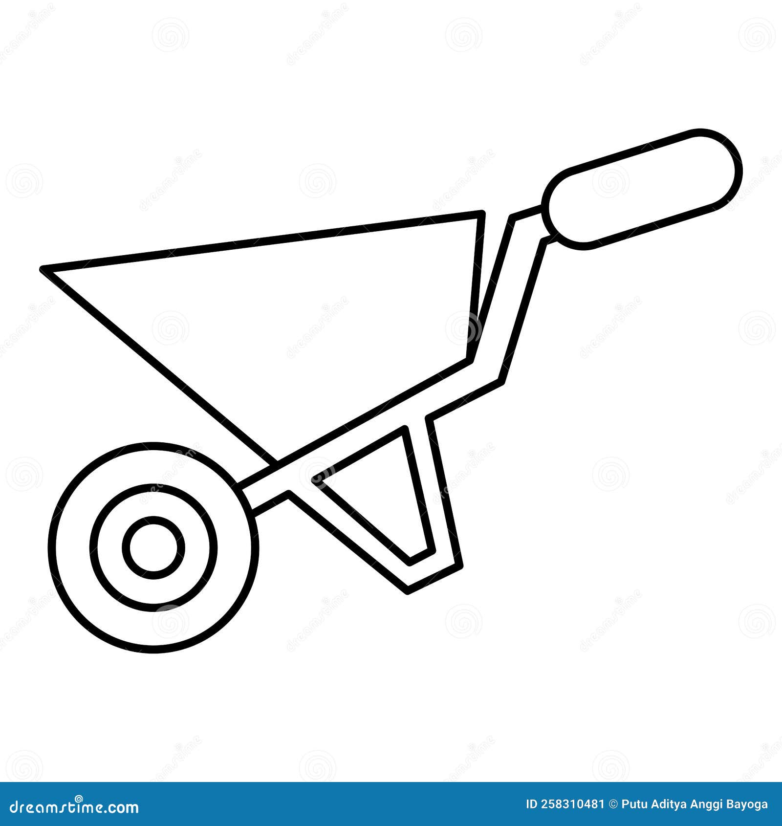 Cartoon wheel barrow stock vector. Illustration of vector - 258310481