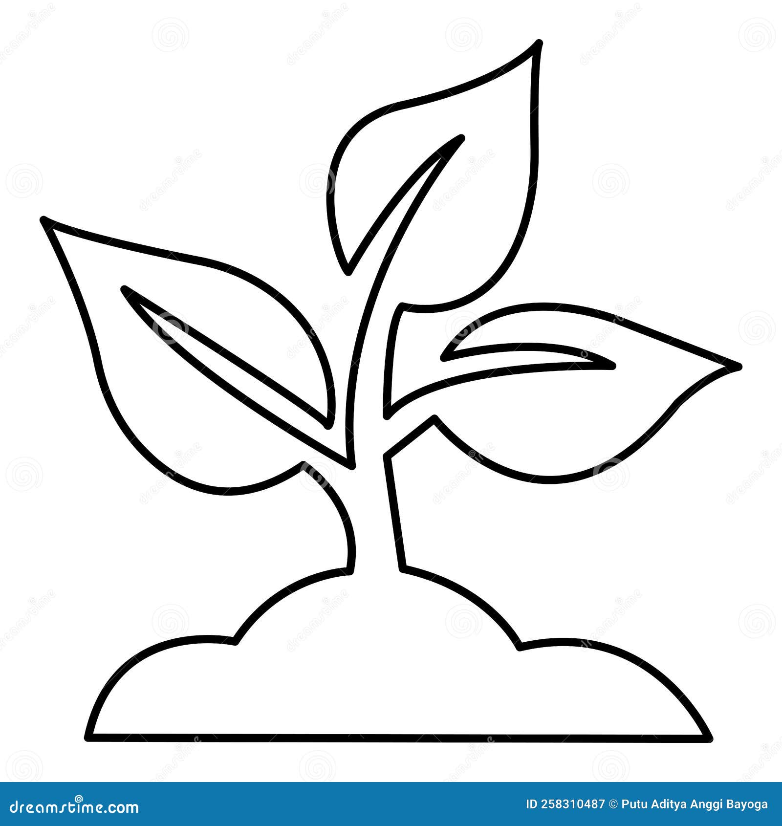 Cartoon plant stock vector. Illustration of flat, cartoon - 258310487
