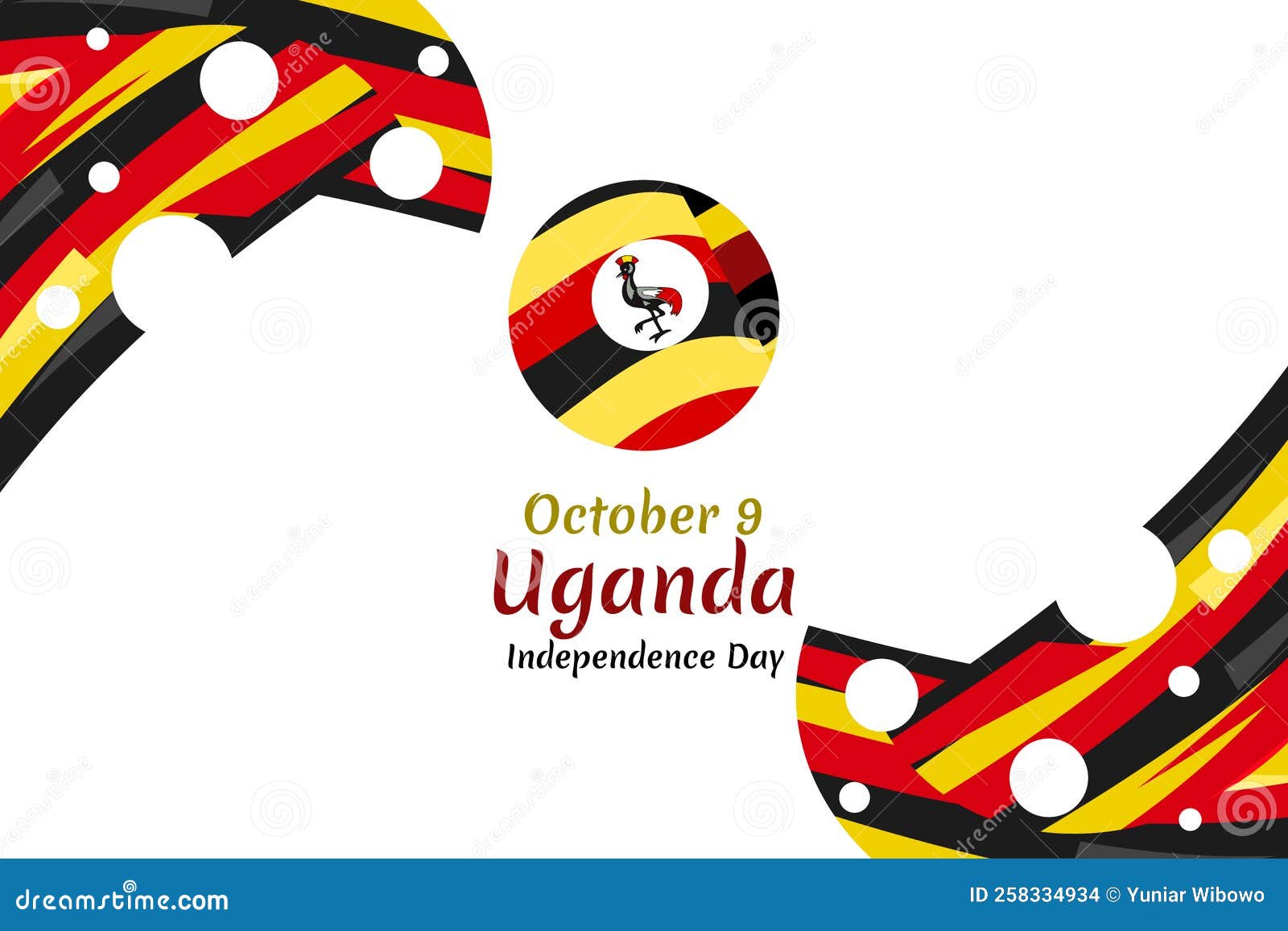 October 9, Independence Day of Uganda Vector Illustration. Stock Vector ...