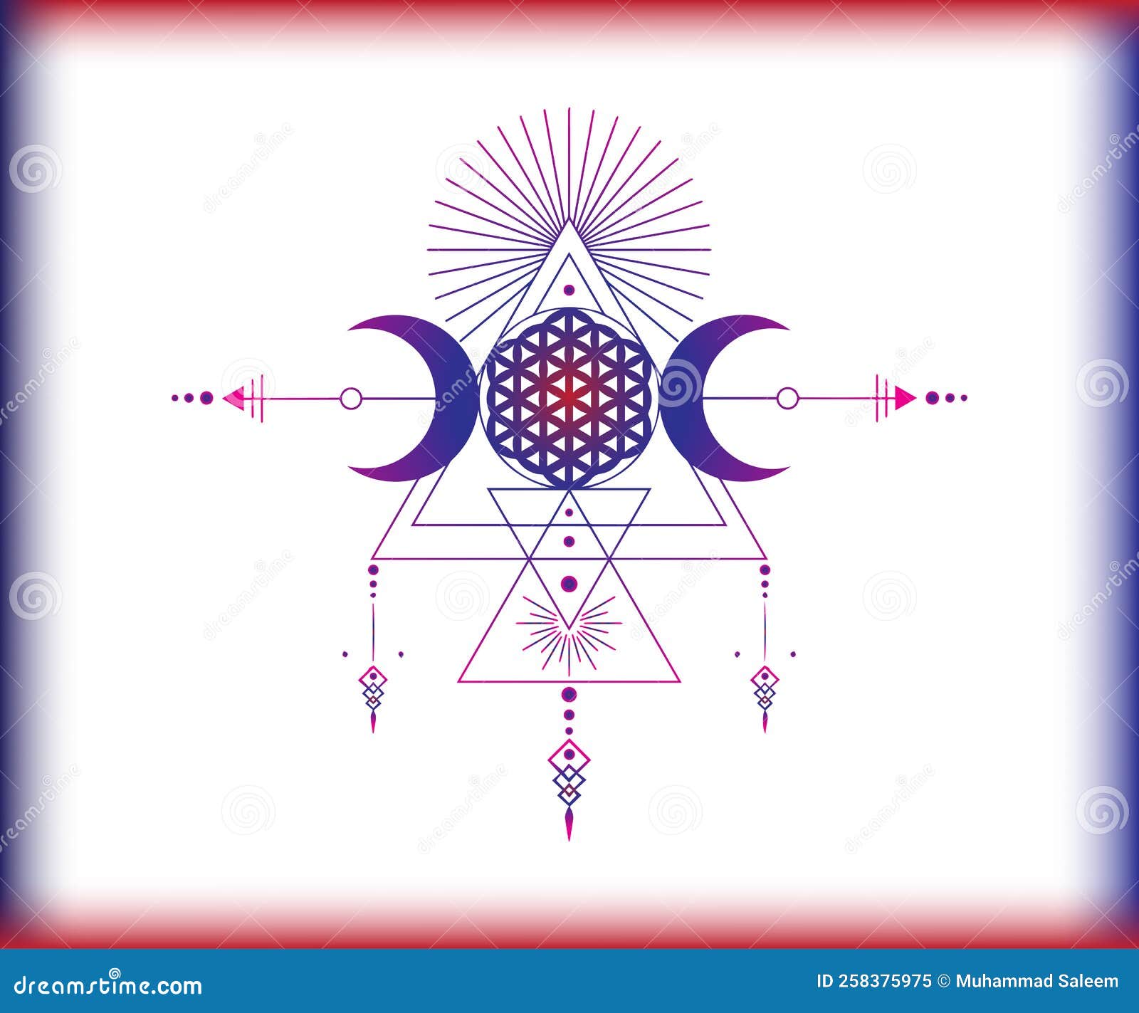 Triple Goddess and Flower of Life, Sacred Geometry, Tribal Triangles ...