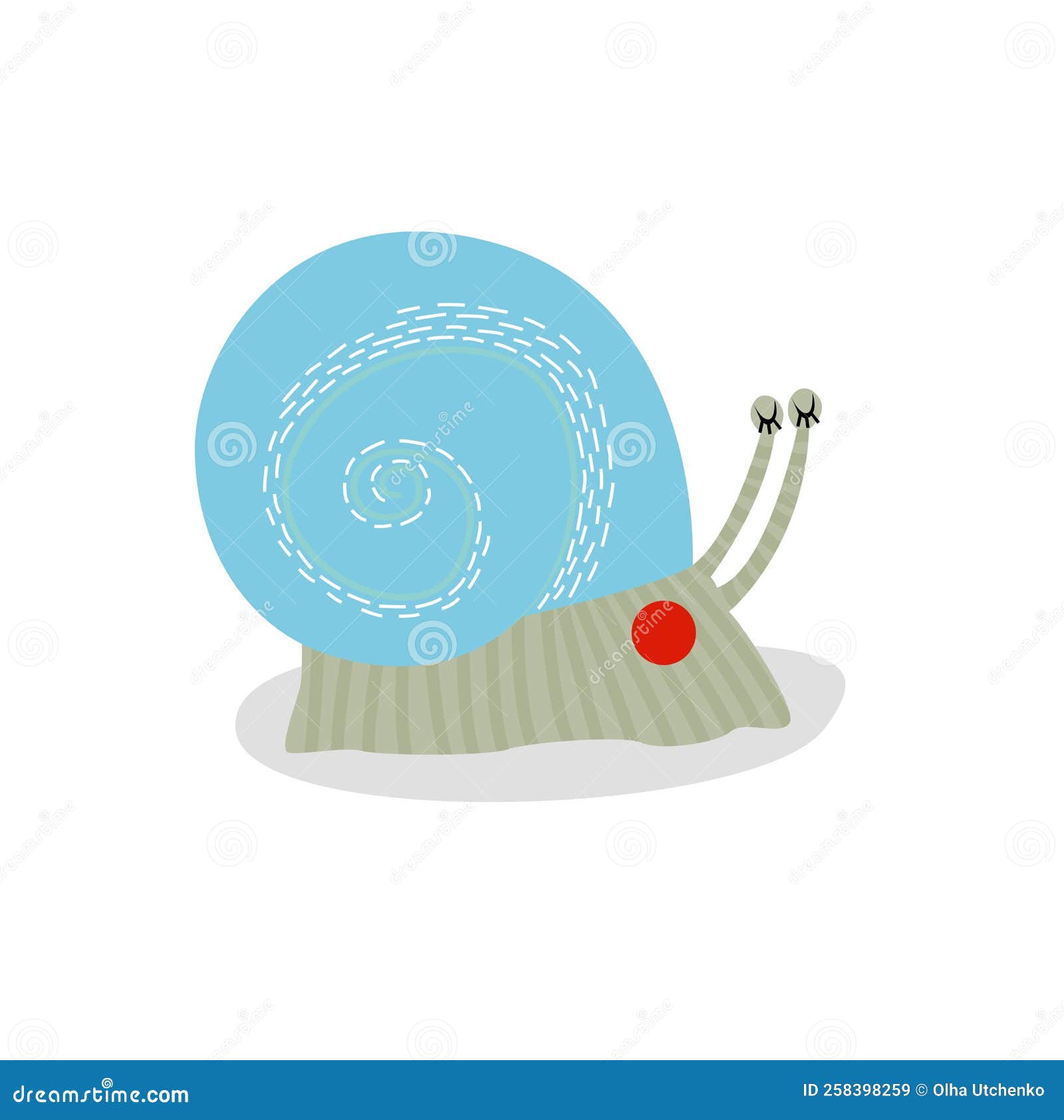 Print. Cute Snail. Insect. Cheerful Cute Snail. Funny Cartoon Character ...
