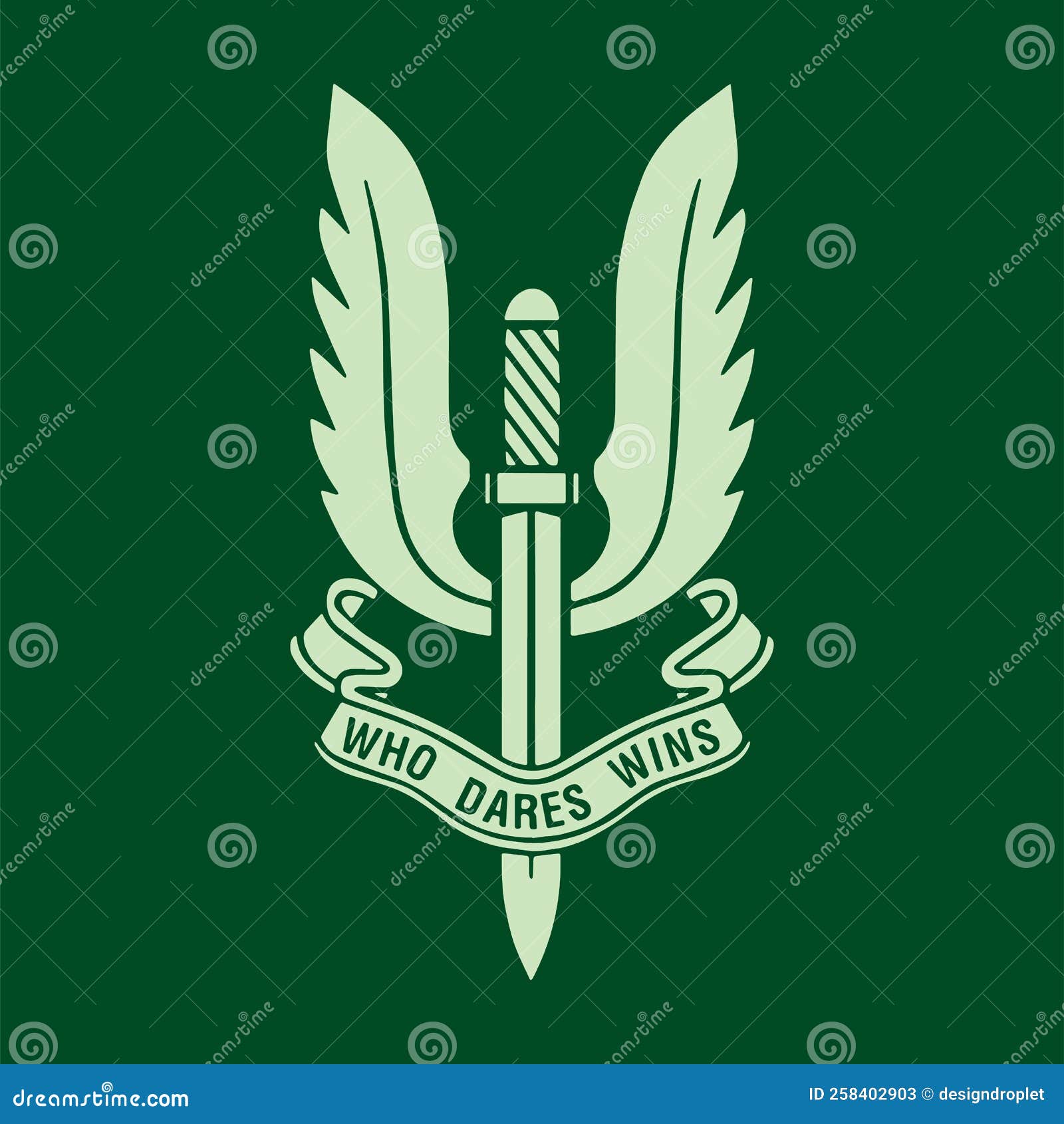 Who dares win army symbol stock vector. Illustration of dagger - 258402903
