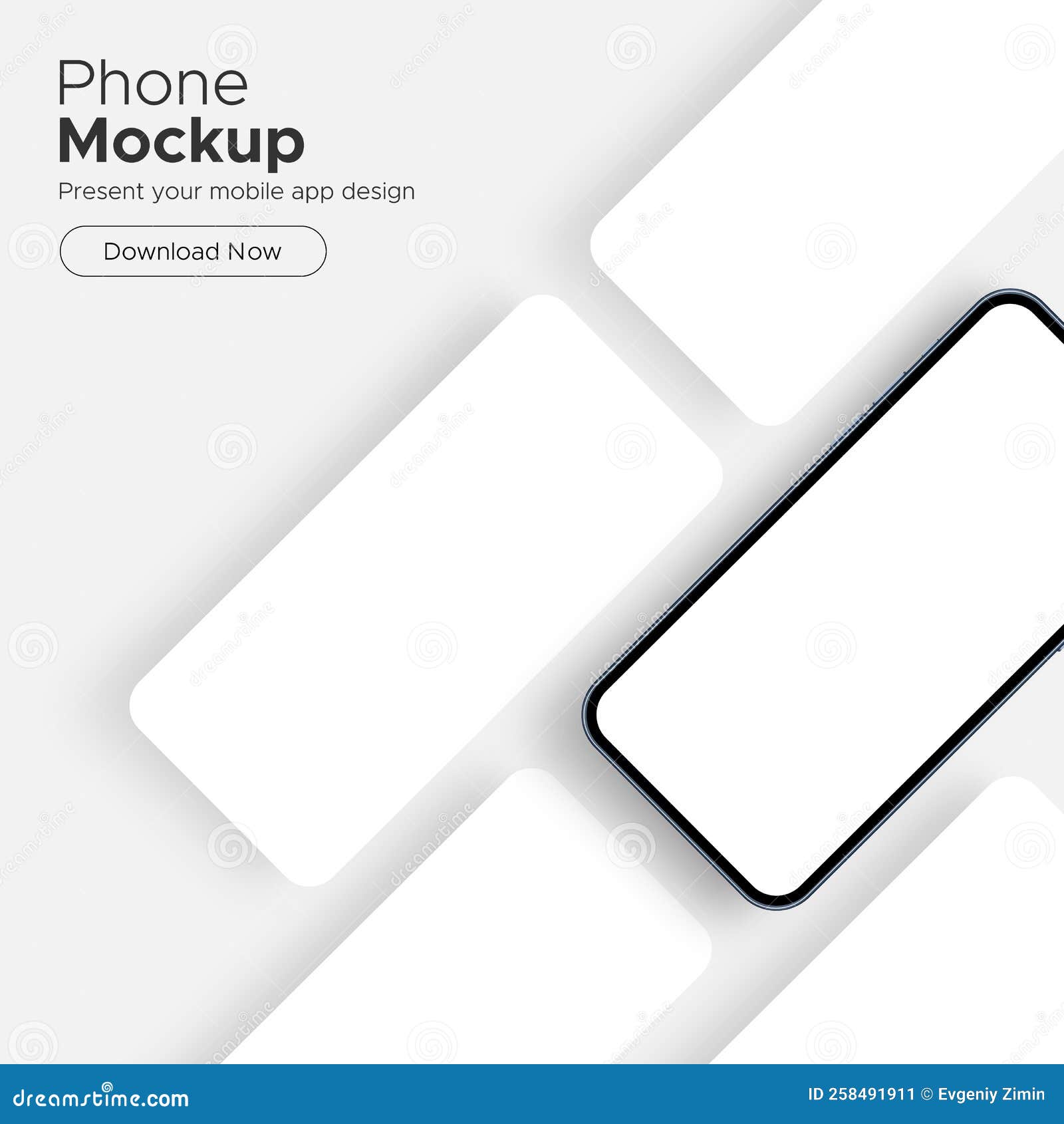 Smartphone Mockup with App Screens. Blank Template for Mobile App ...