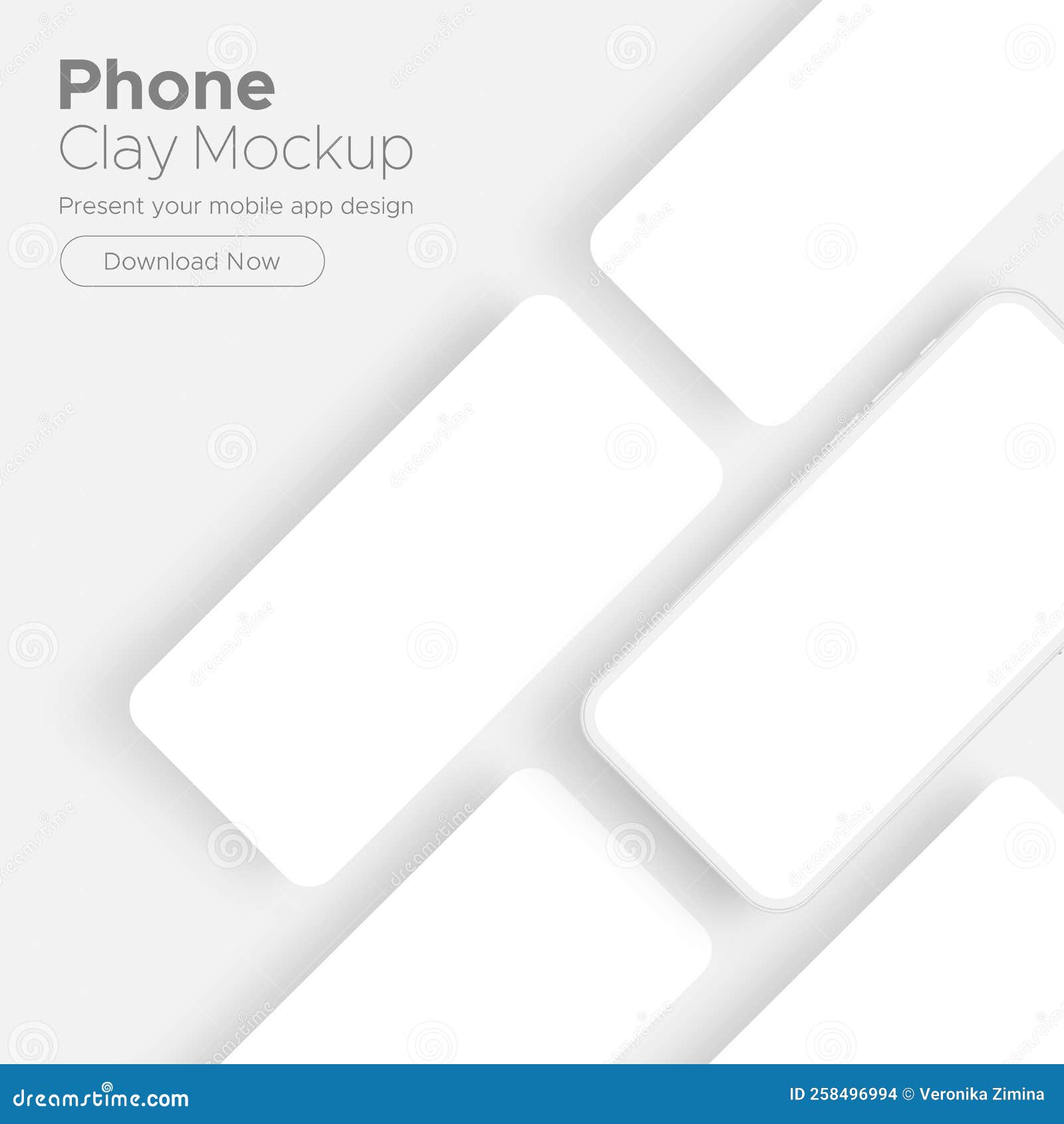 Clay Smartphone with Blank App Screens. Showcase Your Apps Interfaces ...