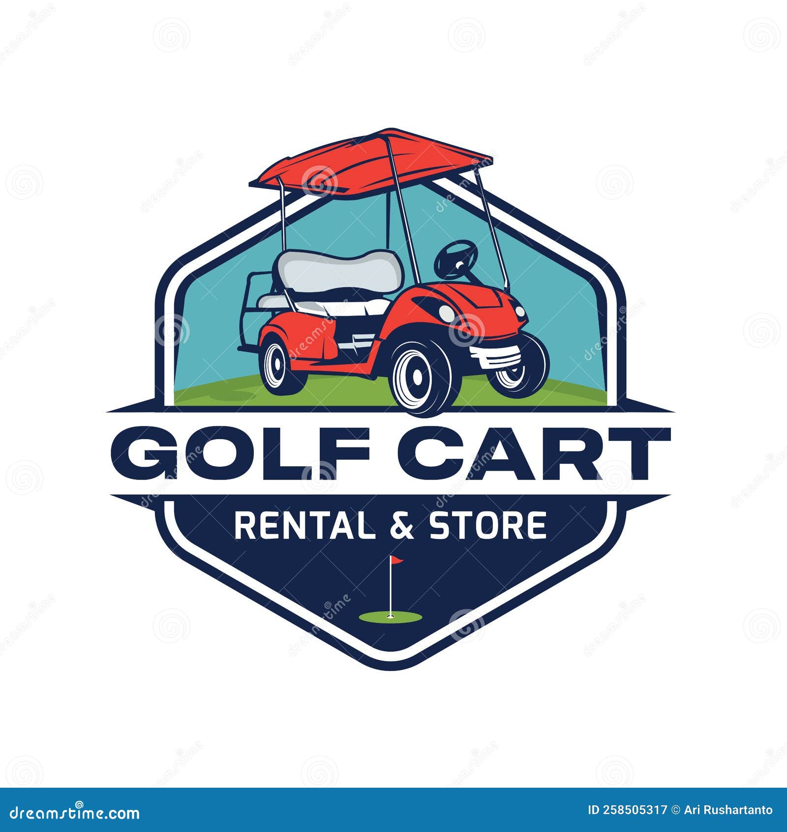 Golf Cart Rental and Store Logo Design Vector Illustration Stock Vector ...