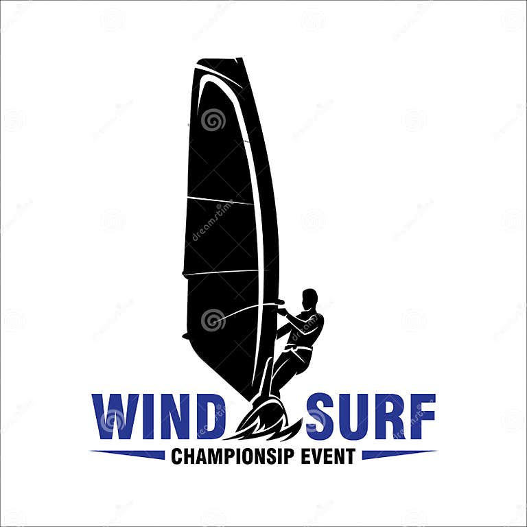 Wind Surfing Vector Illustration Championship Event Logo Design Stock ...