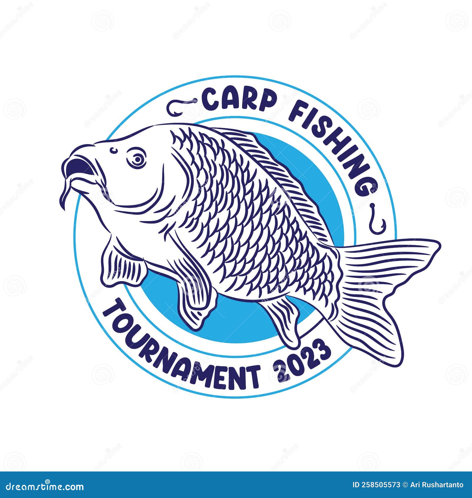 Carp Fish Vector Illustration Fishing Shop Logo Design Stock ...