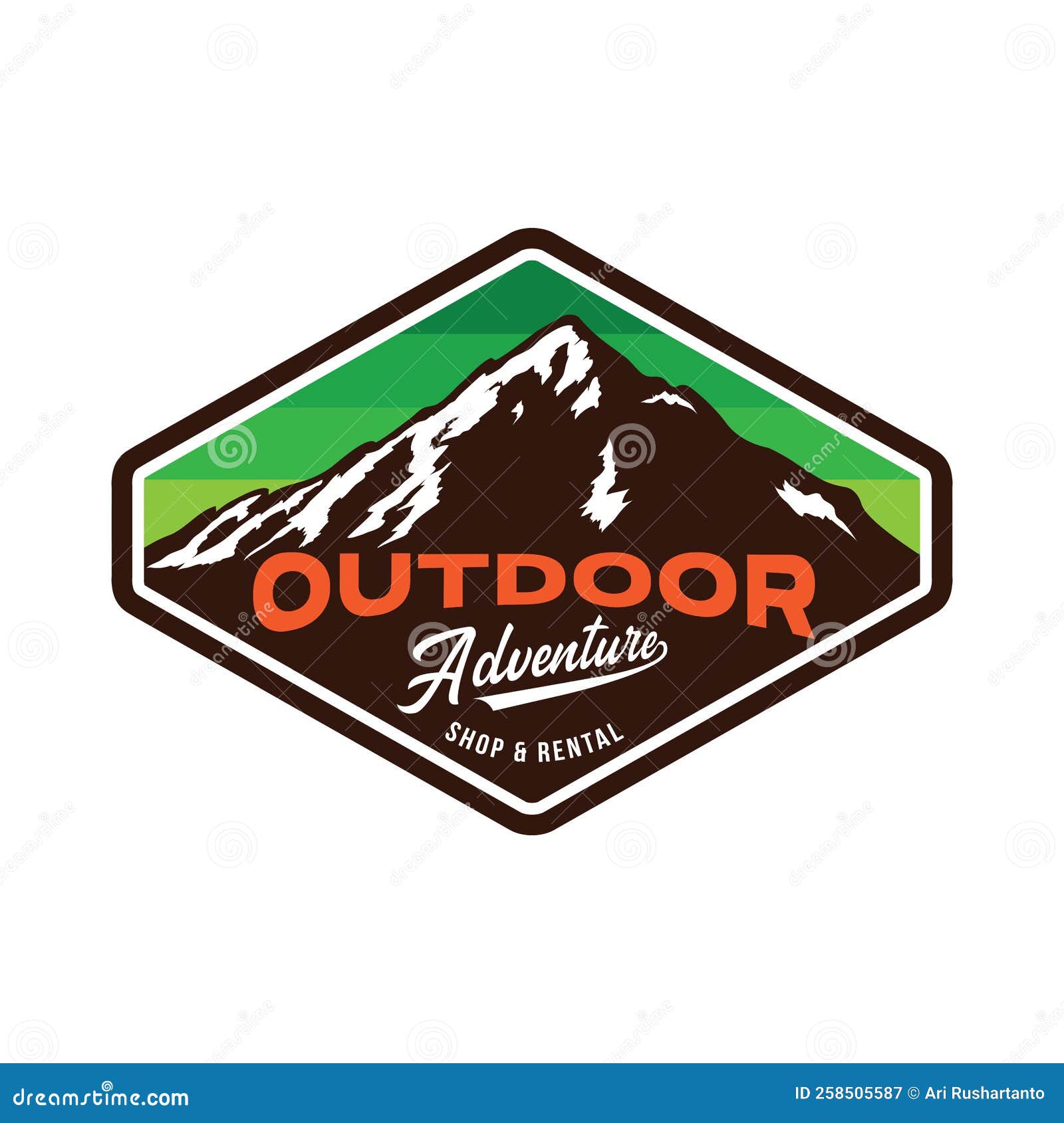 Mountain Adventure Vector Illustration Badge Logo Design Stock ...