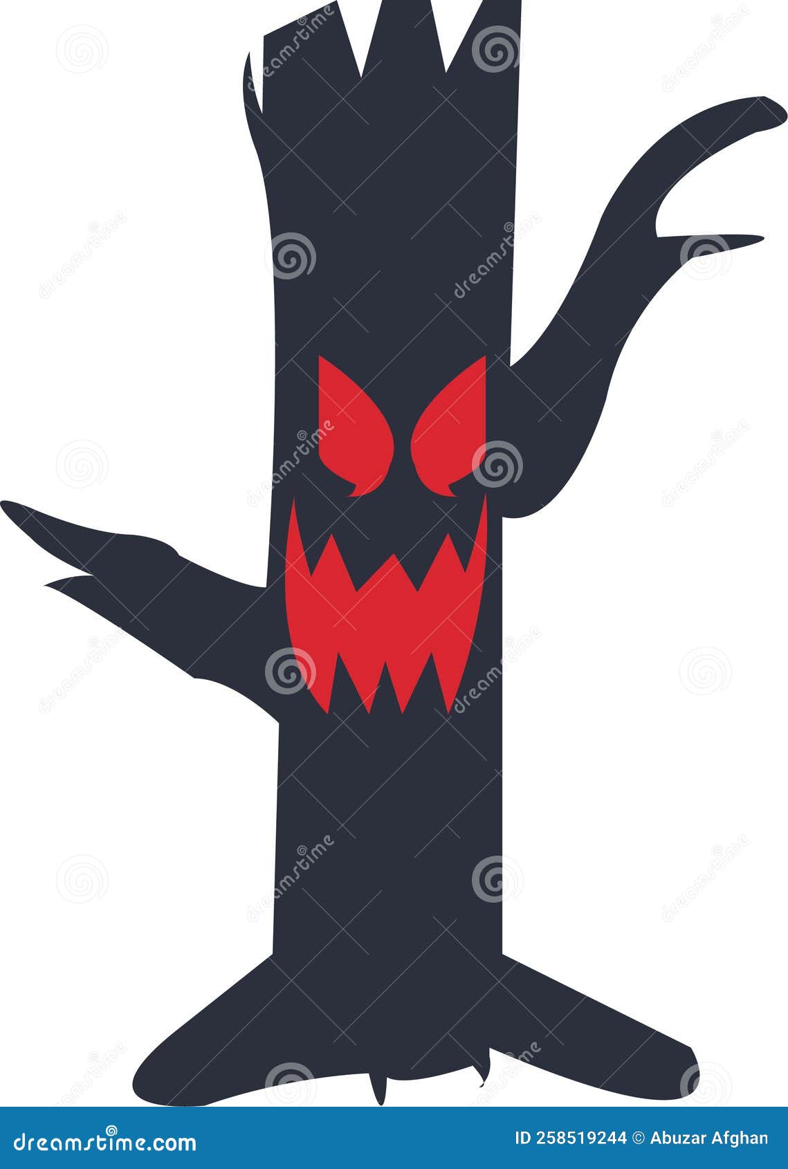 Tree Halloween Face Jpg Image with Svg Vector Cut File for Cricut and ...