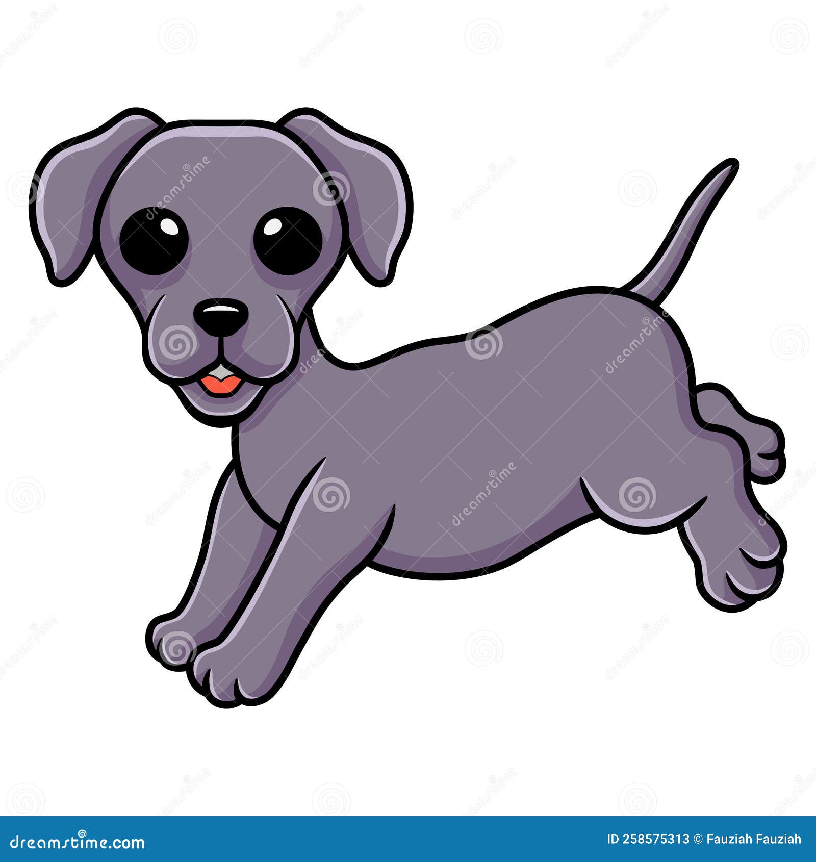 Cute Little Weimaraner Dog Cartoon Stock Vector - Illustration of ...