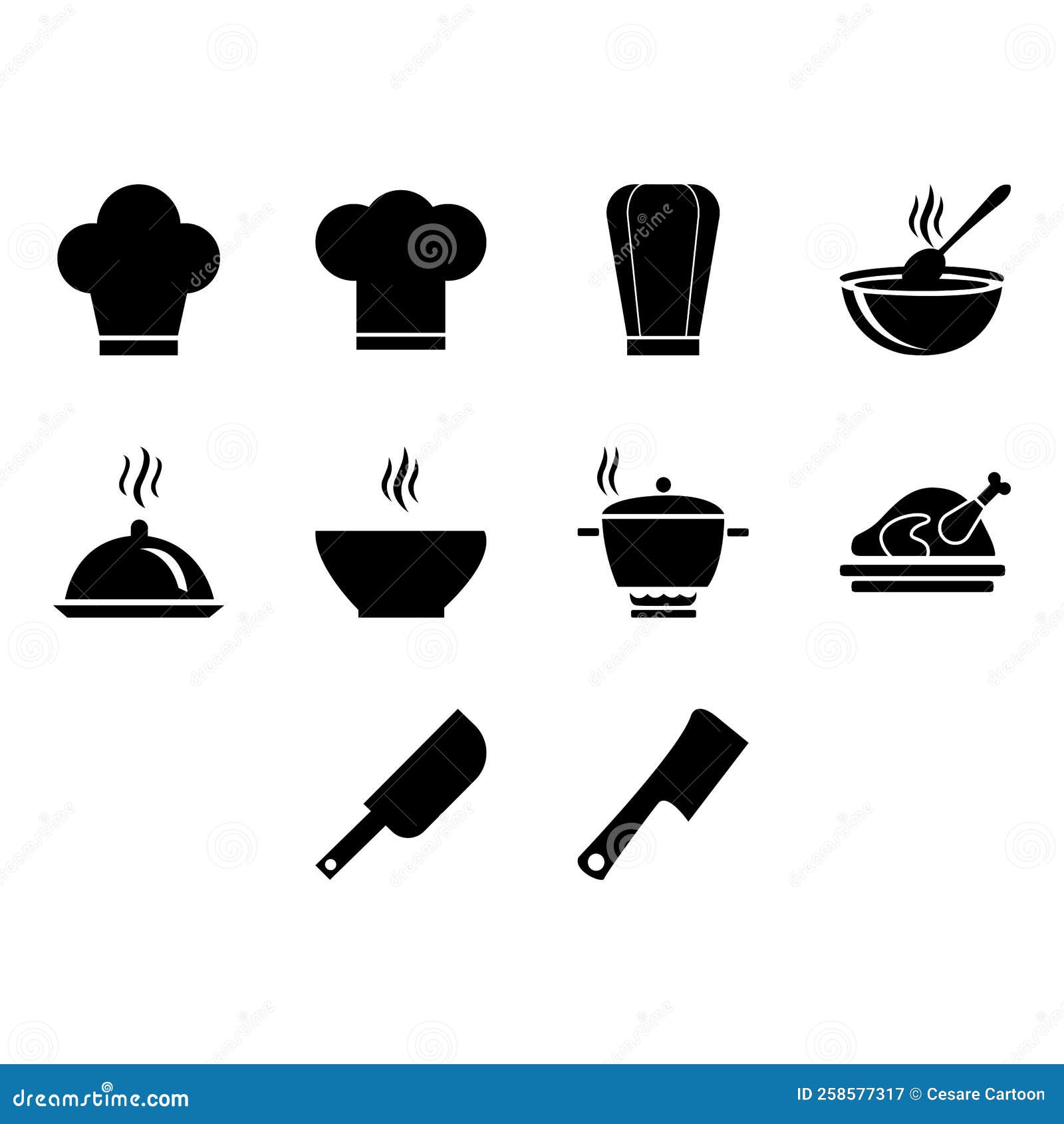 Chef icon set stock illustration. Illustration of cover - 258577317