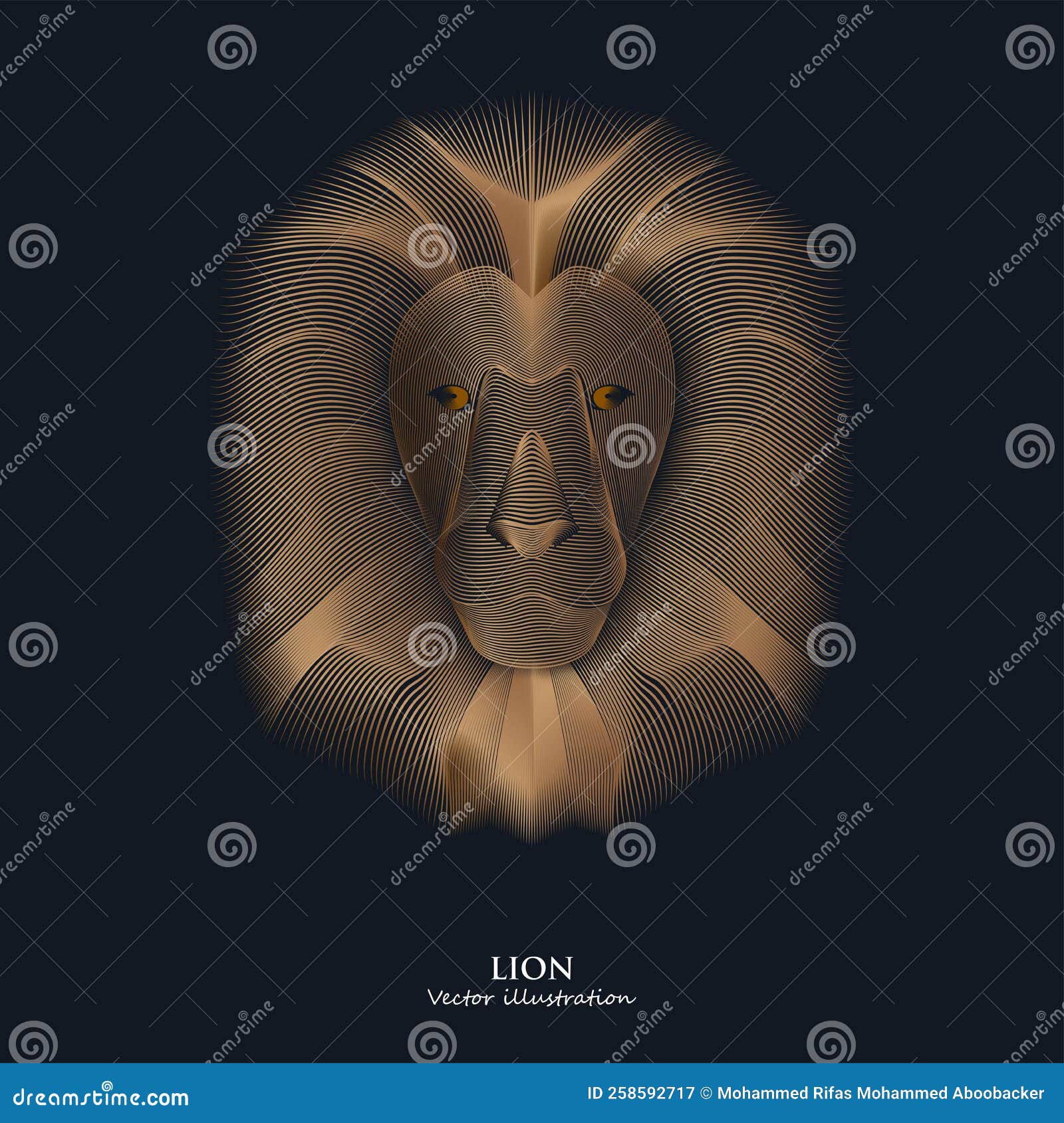 Lion Line Art Vector Illustration Stock Illustration - Illustration of ...