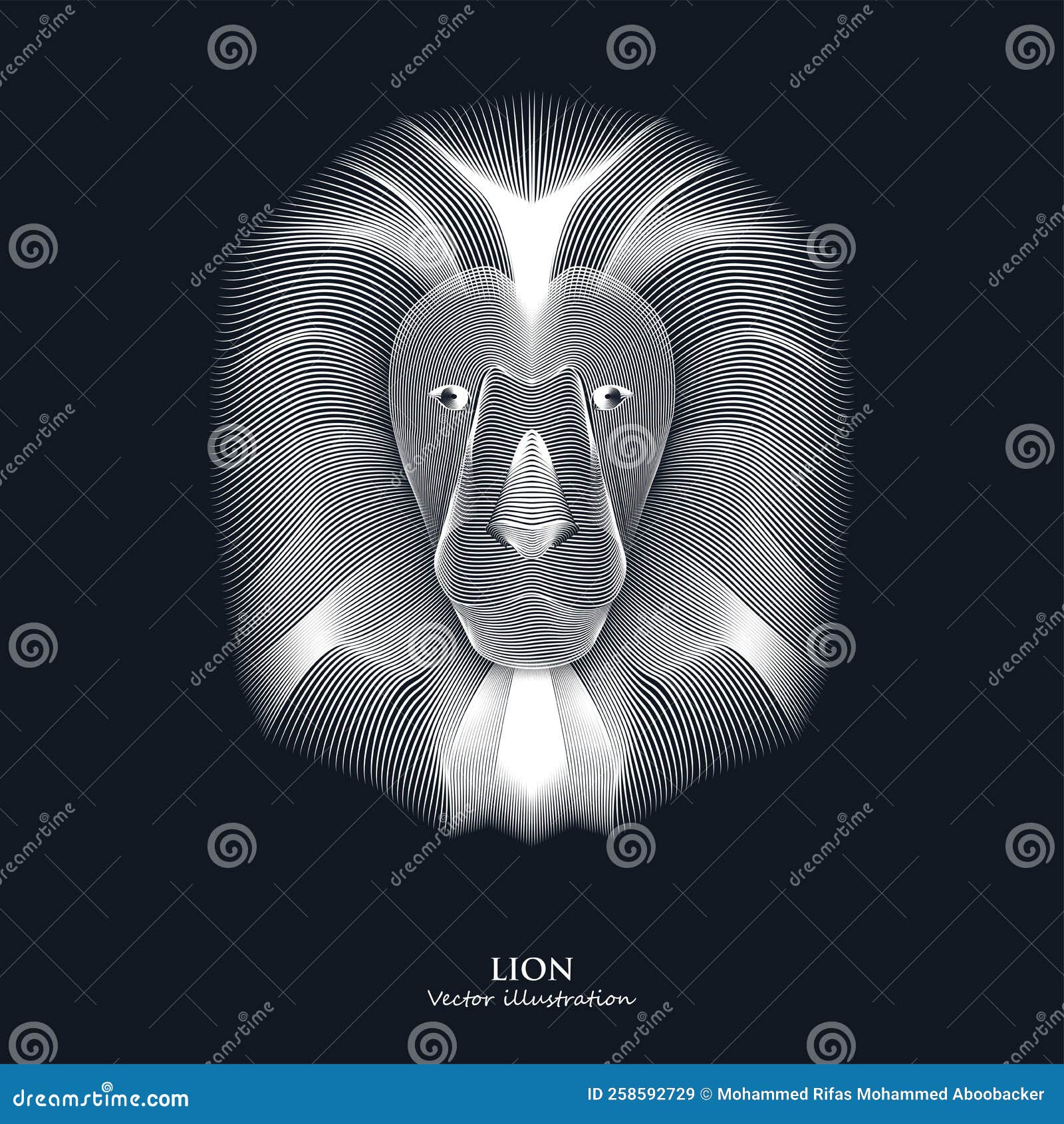 Lion Line Art Vector Illustration Stock Vector - Illustration of brand ...
