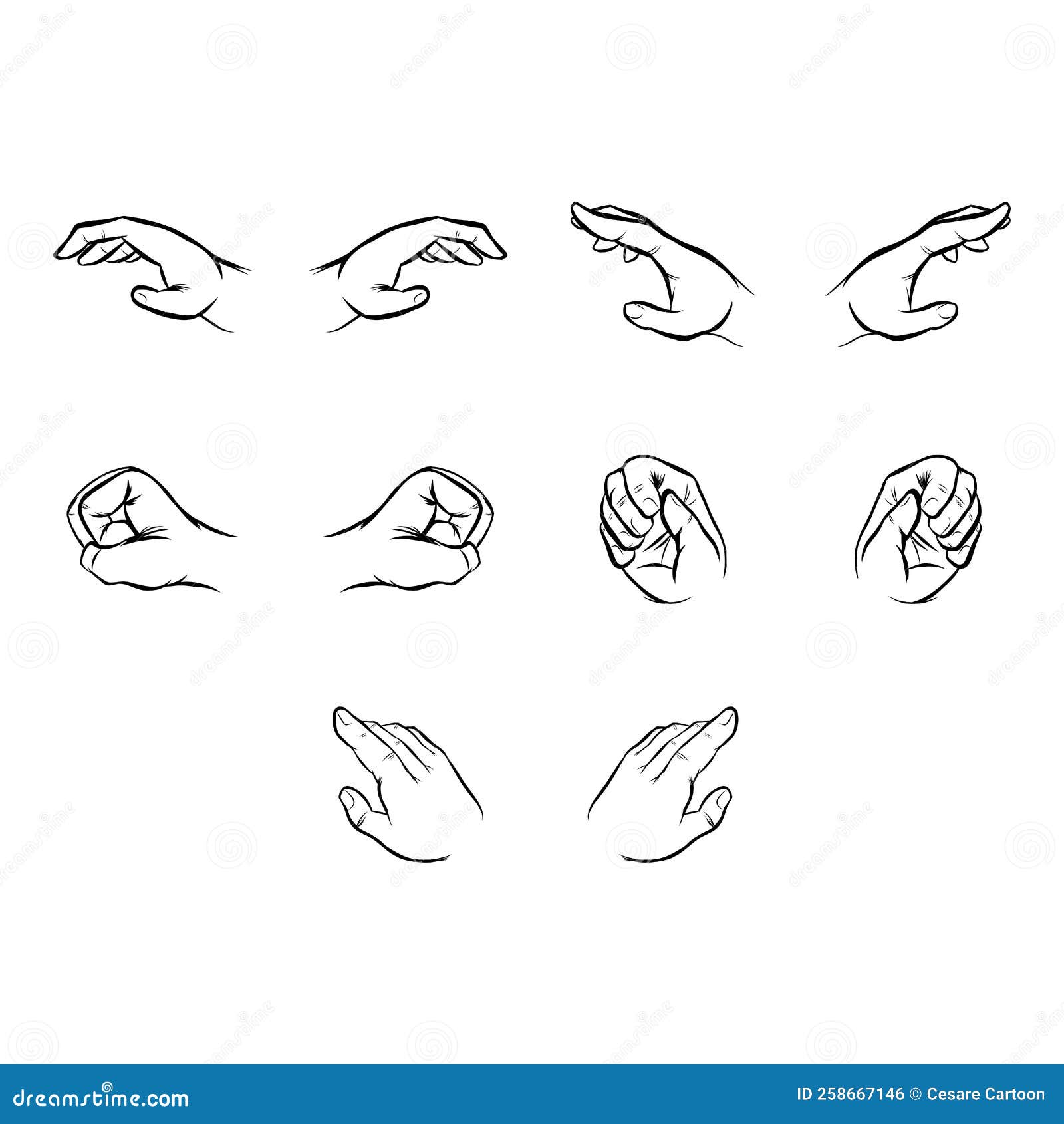 Hand icon set stock vector. Illustration of logo, vector - 258667146