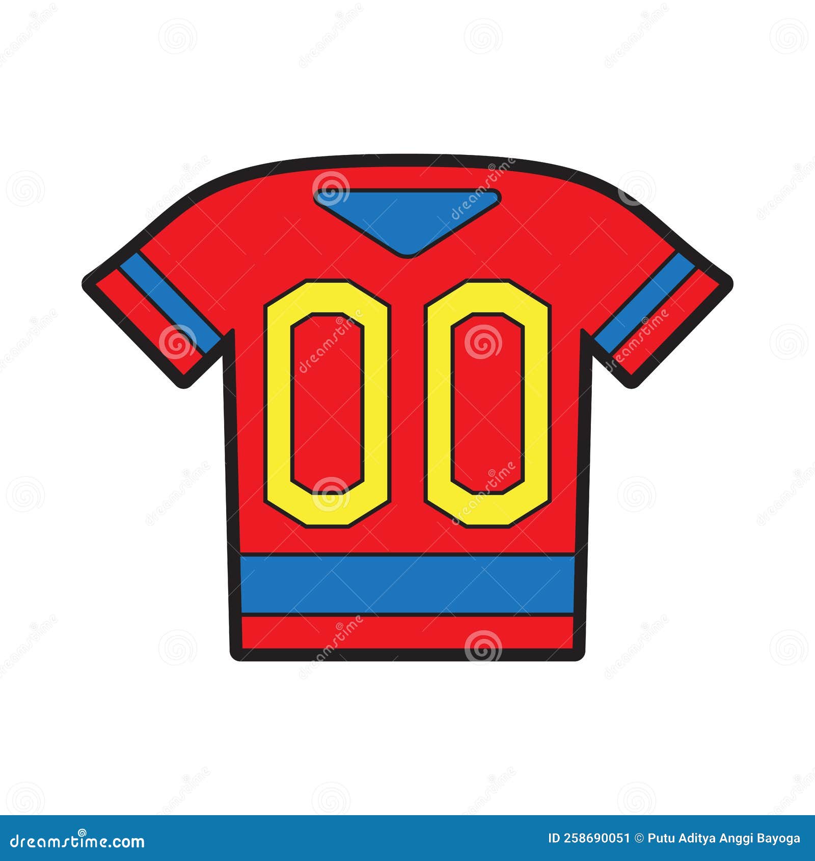 Cartoon American Football Jersey Stock Vector - Illustration of vector ...
