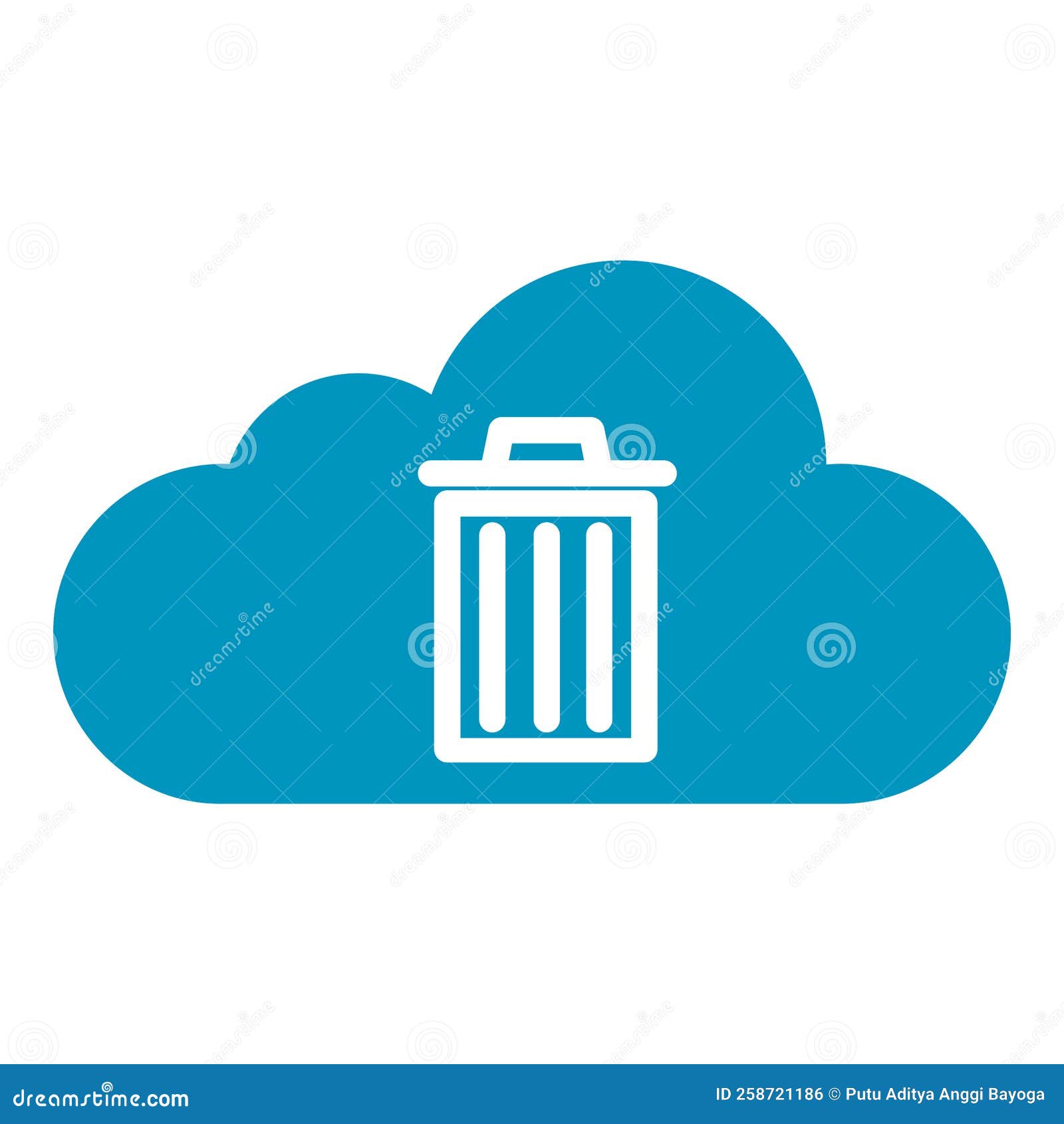 Cloud trash bin stock vector. Illustration of vector - 258721186
