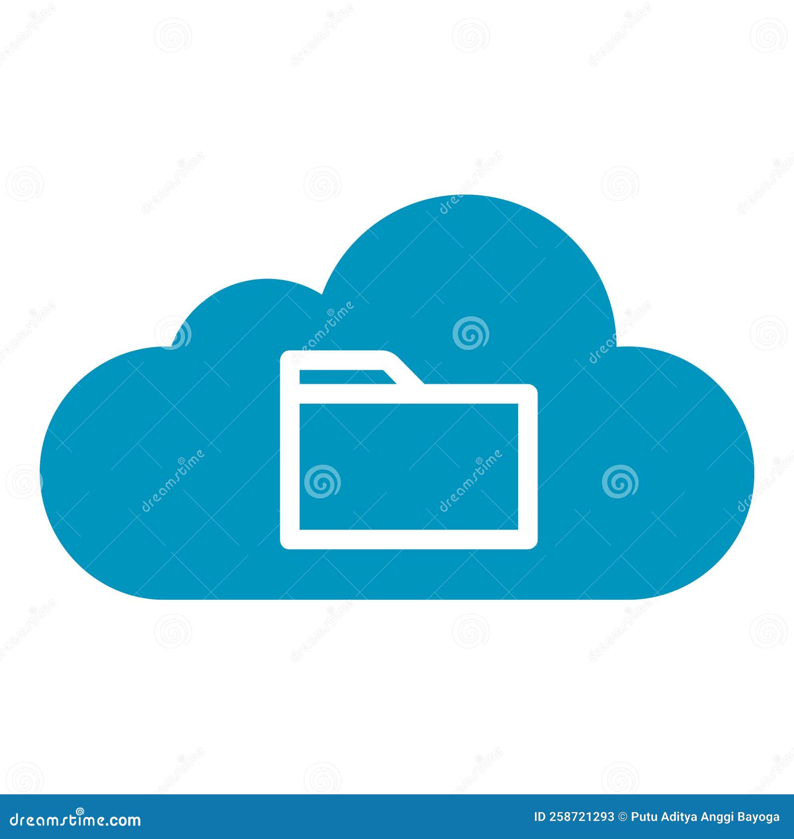 Cloud folder stock vector. Illustration of folder, design - 258721293