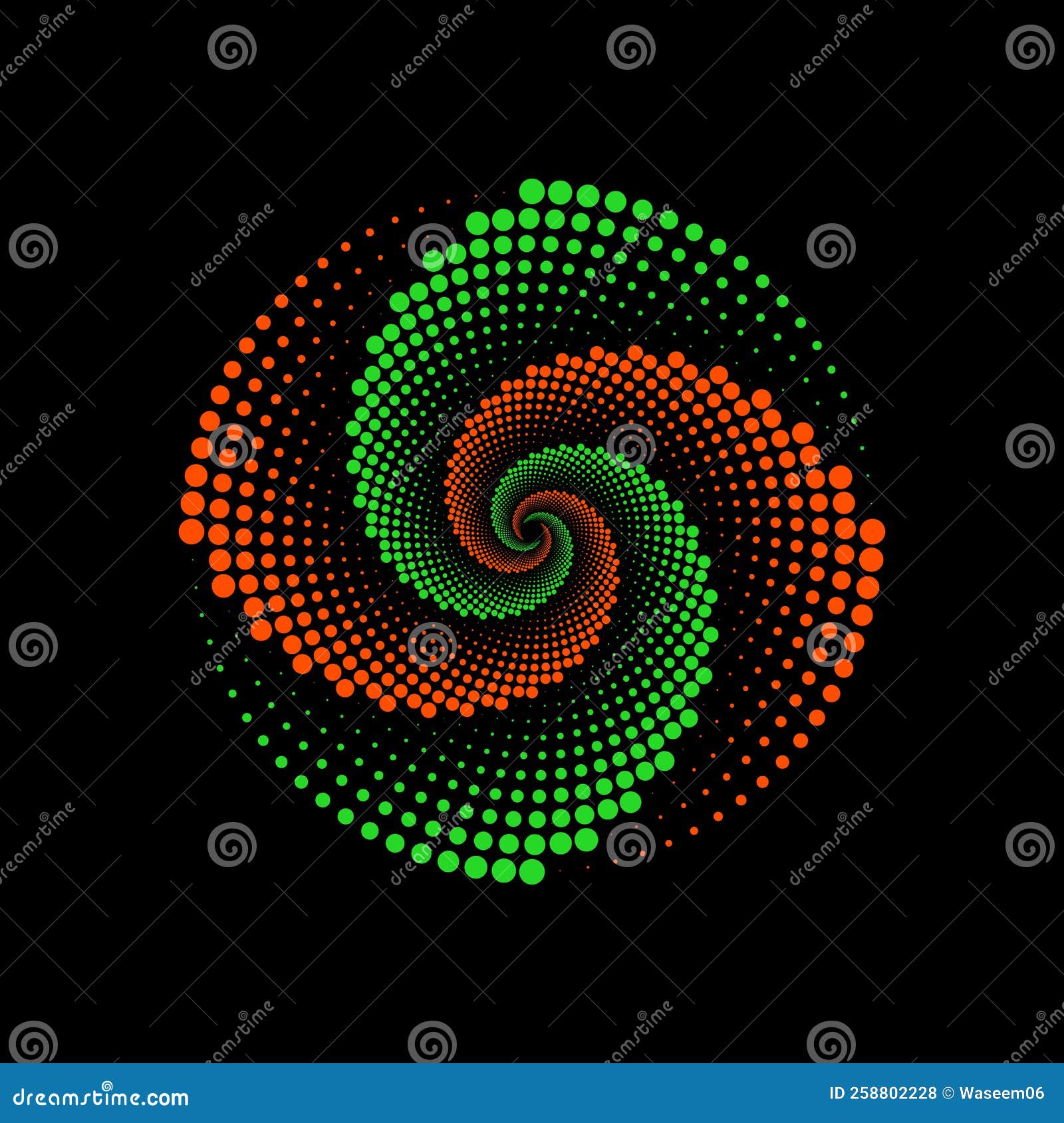 Multicolor Dotted Spiral Vortex Circle Stock Vector - Illustration of ...