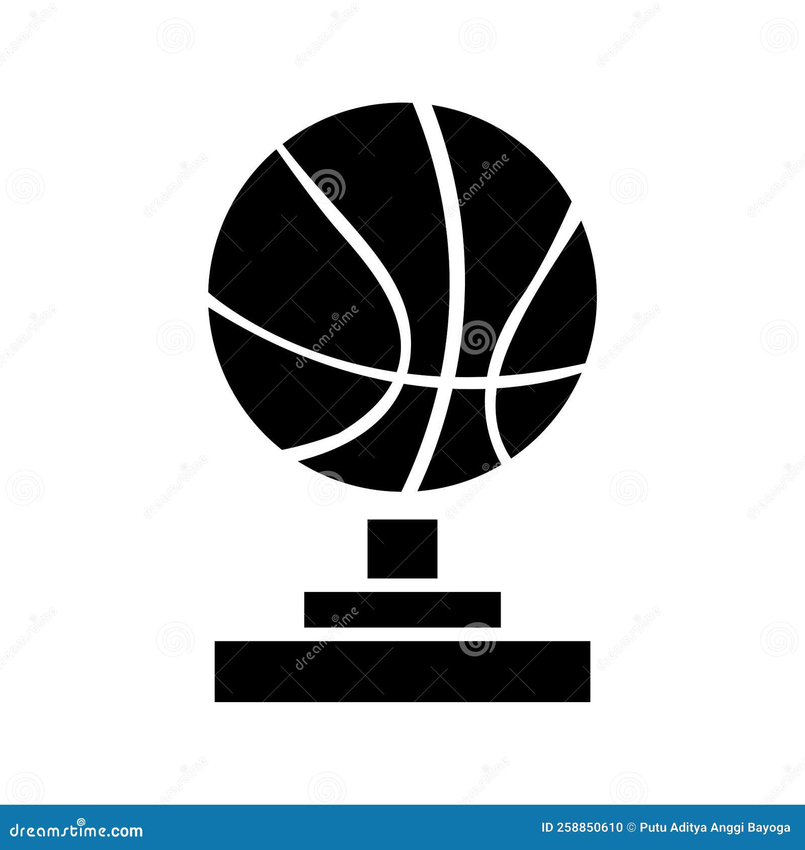 Flat basketball trophy stock vector. Illustration of basketball - 258850610