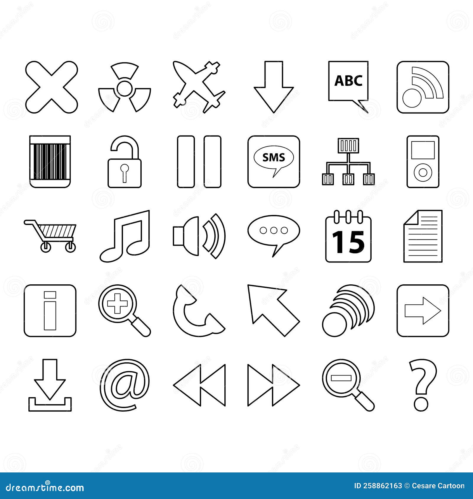 Utility icon set stock vector. Illustration of flat - 258862163