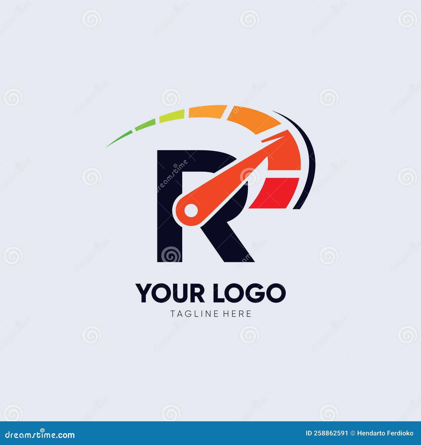 Letter R Speedometer Logo Design Vector Icon Graphic Stock Illustration ...
