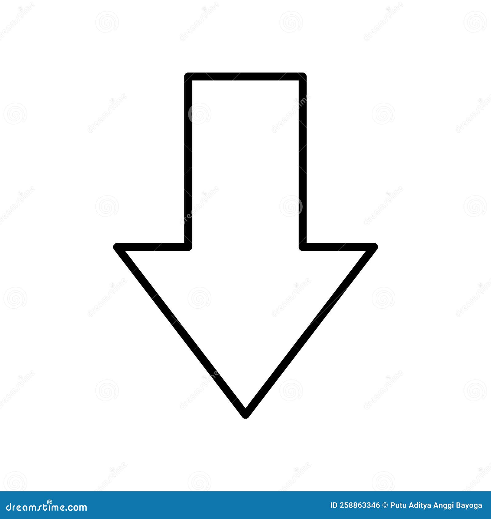 Thin line download stock vector. Illustration of cartoon - 258863346