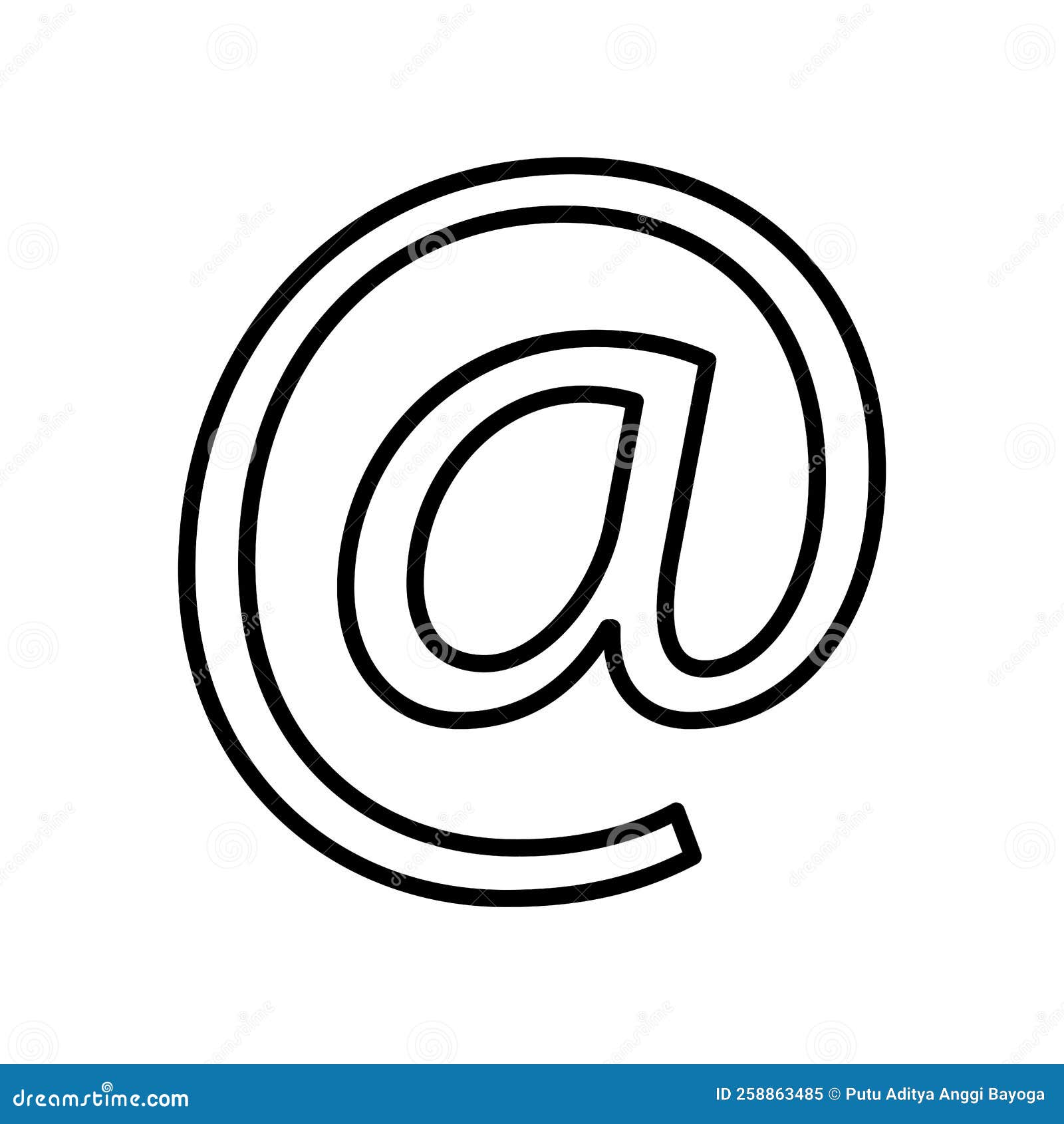 Thin line at symbol stock vector. Illustration of line - 258863485