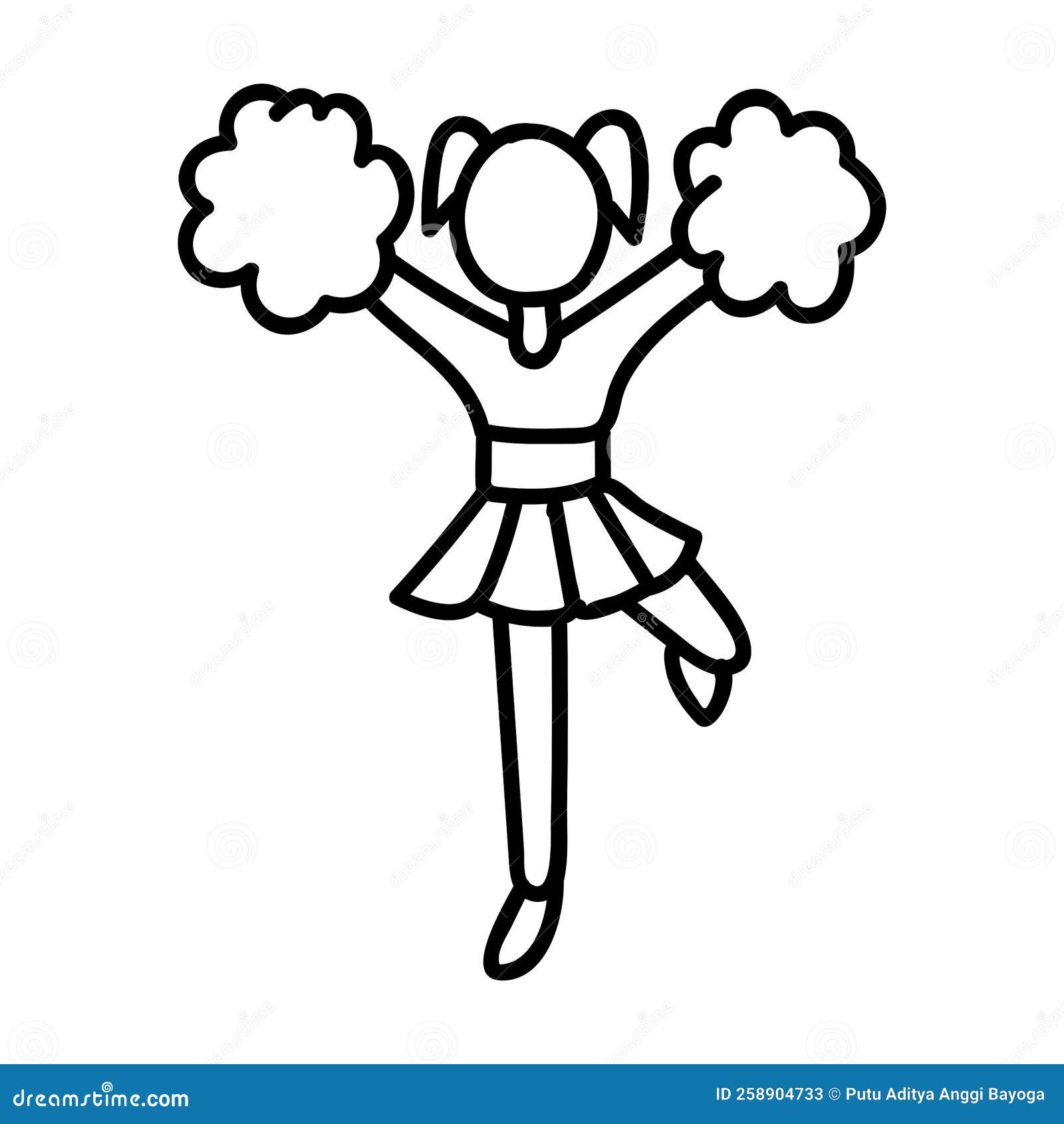 Doodle cheerleader stock vector. Illustration of doodle - 258904733