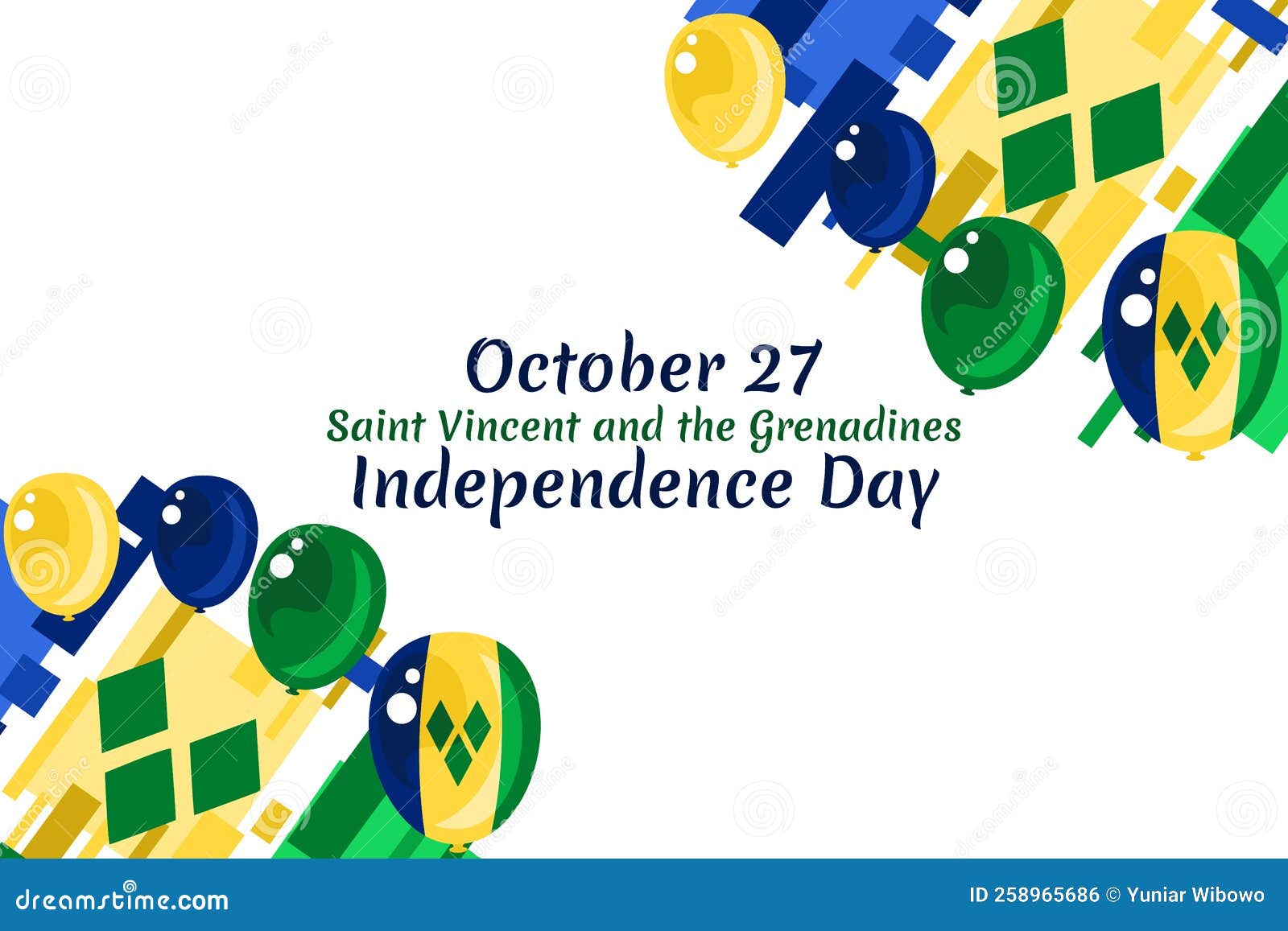 October 27, Independence Day of Saint Vincent and the Grenadines Vector ...